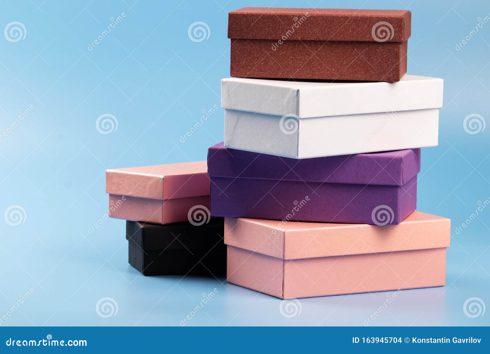 Multi-colored gift boxes stock photo. Image of festive - 163945704
