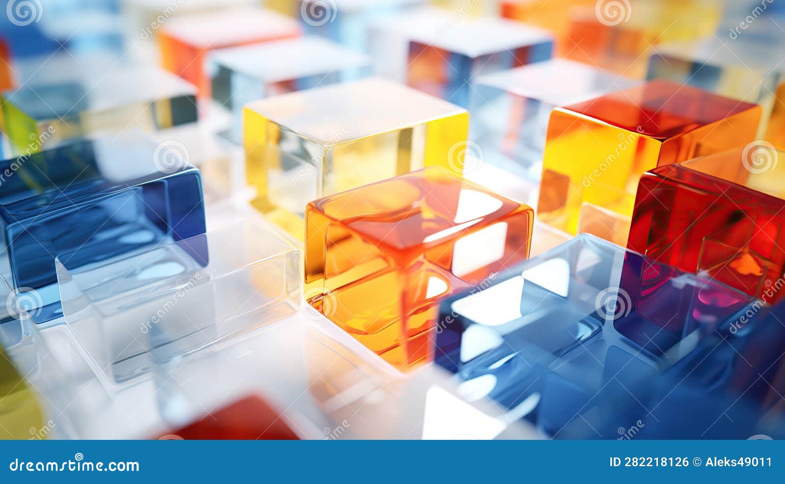 Multi-colored Glass Cubes. Background from Squares. Abstraction ...