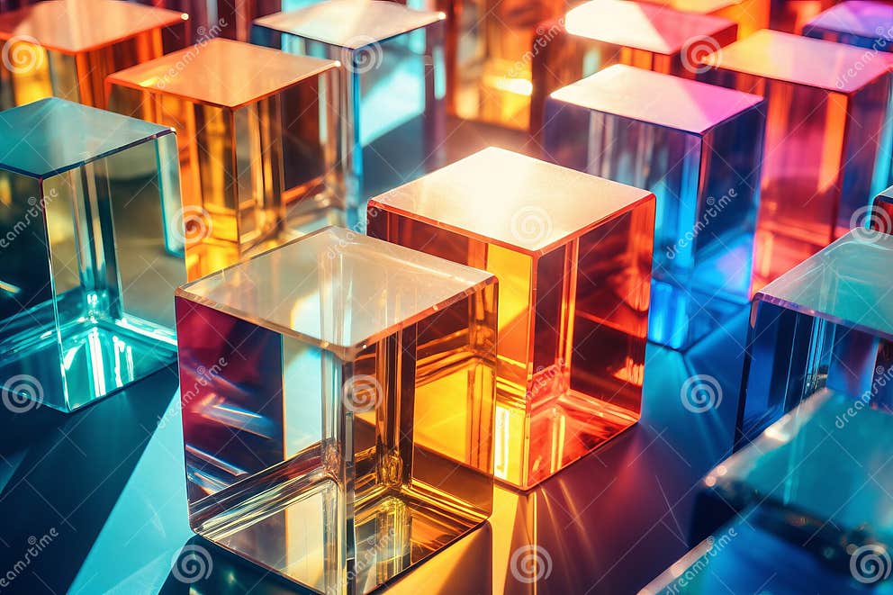 Multi Colored Glass Cubes In The Rays Of The Sun Stock Image Image Of Light Rainbow 303312003