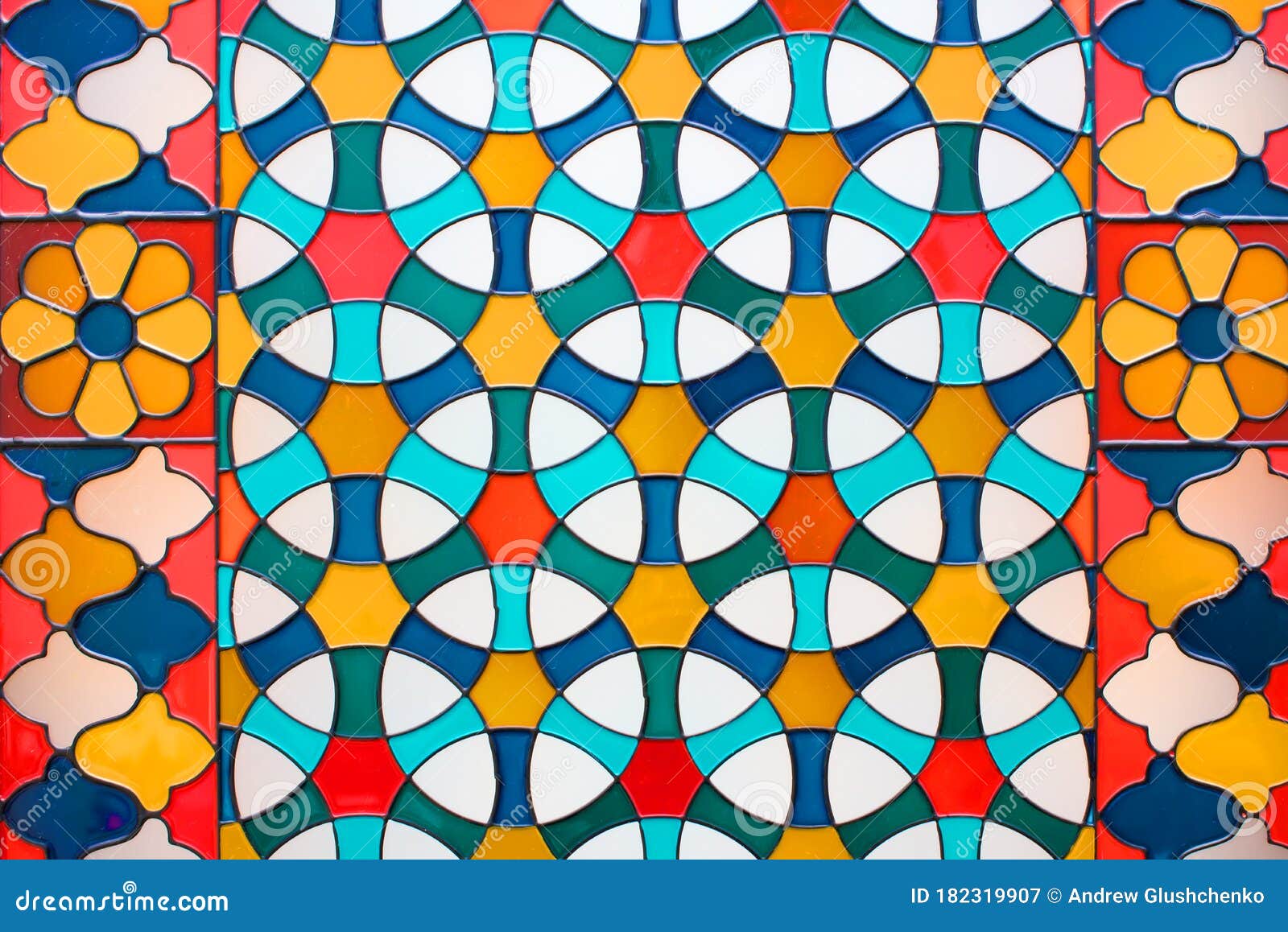 Multi-colored Glass Stained Glass. the Patterns on the Glass Stock ...