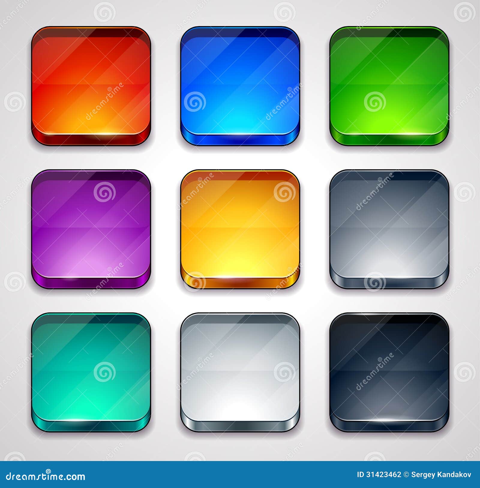 Multi Colored Glossy Apps Icons Stock Photography - Image: 31423462