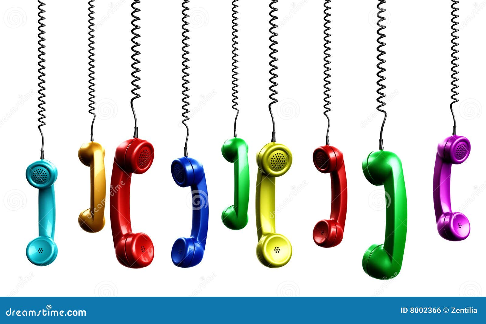 Multi colored handsets stock illustration. Illustration of connect ...