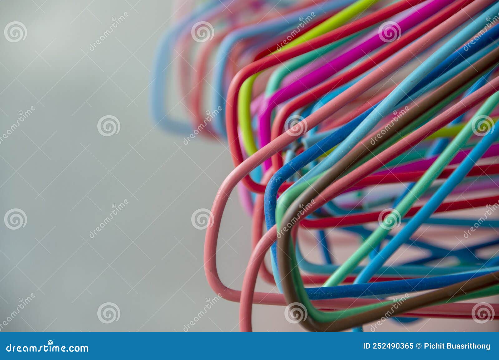 Multi-colored Hangers Hang on the Rail Stock Image - Image of sale ...
