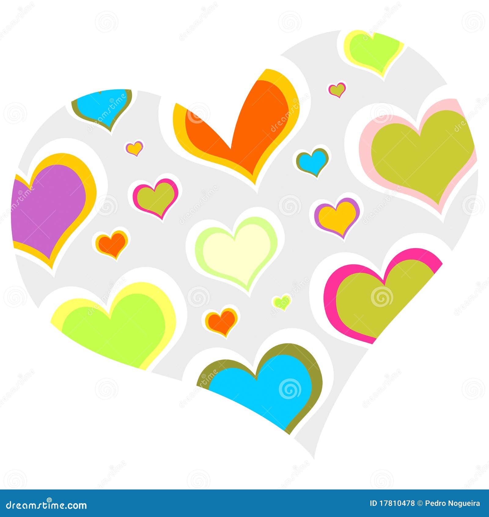 Multi colored heart stock vector. Illustration of festivity - 17810478