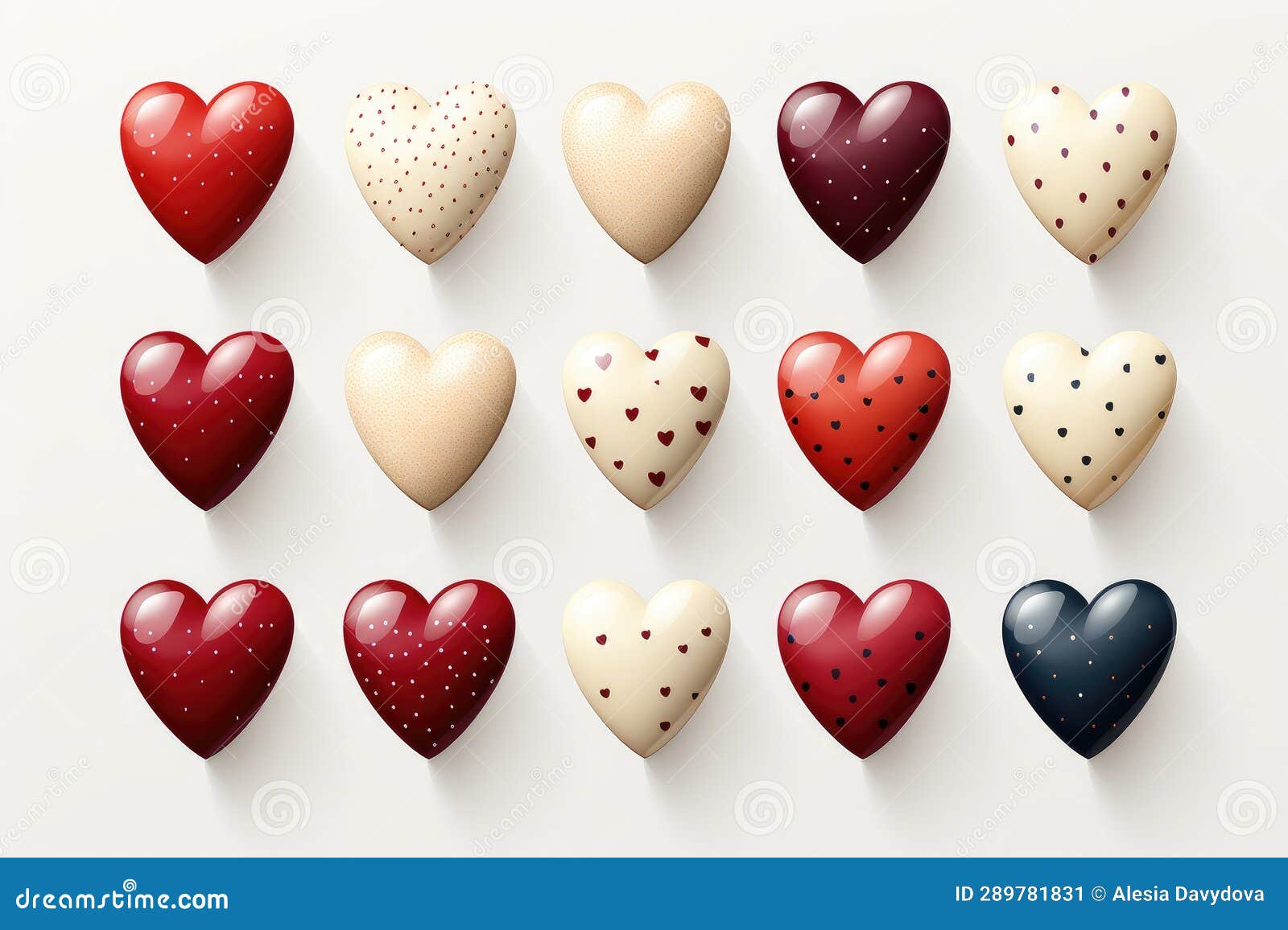 Multi-colored Hearts in the Shape of Glazed Candies on a White ...