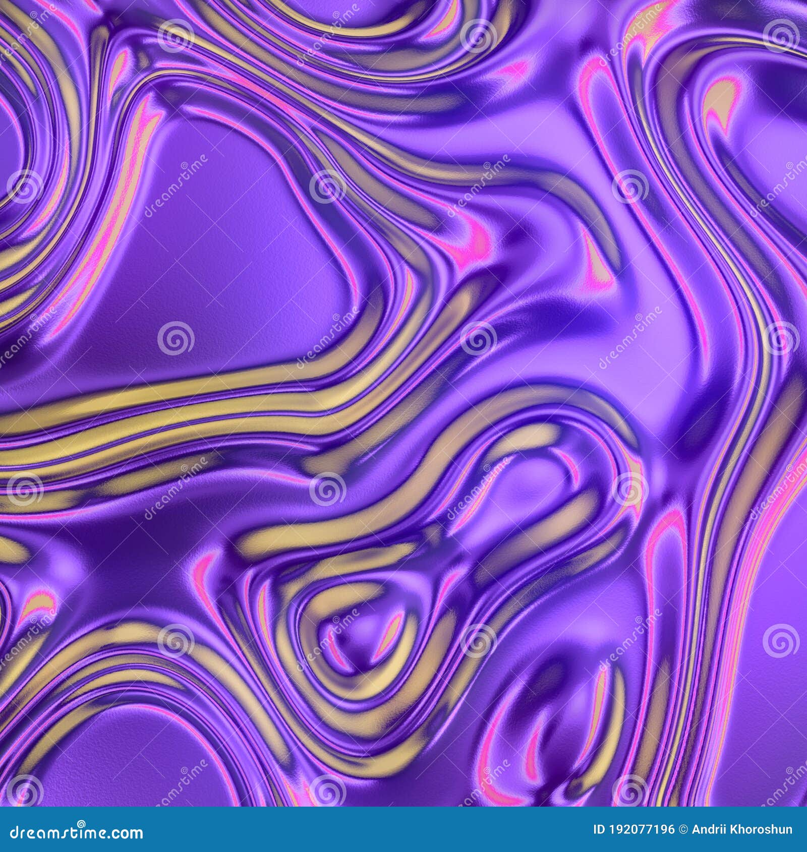 Multi Colored Holographic Waves Pattern. 3d Rendering Digital ...