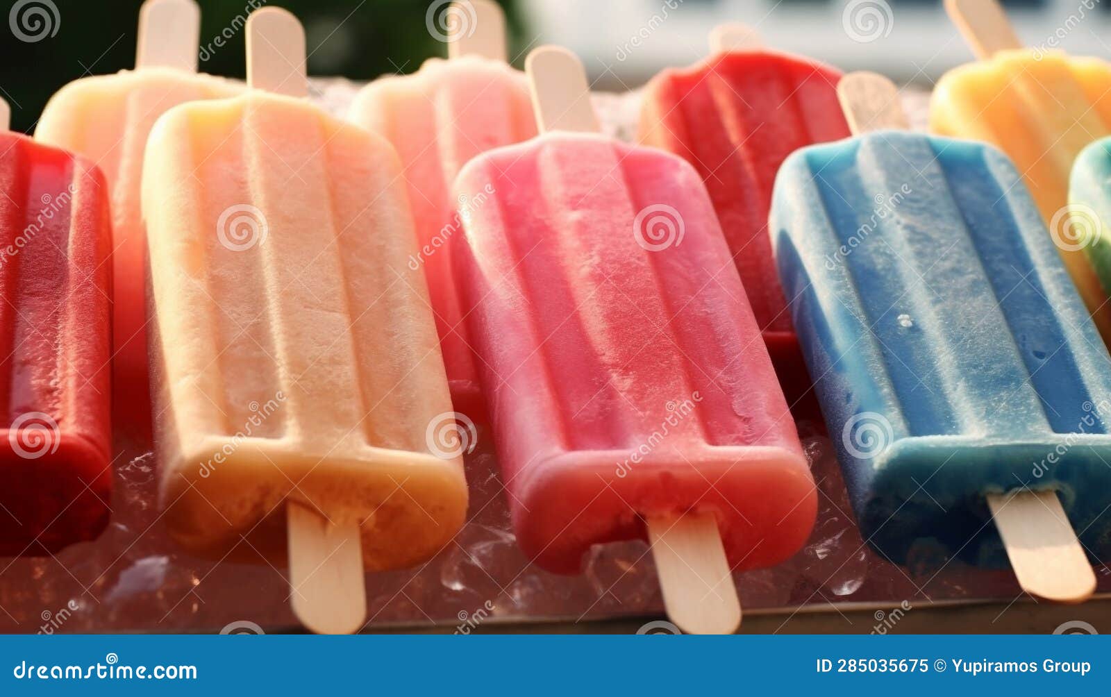 Multi Colored Ice Cream Cones in a Row, a Summer Delight Generated by ...