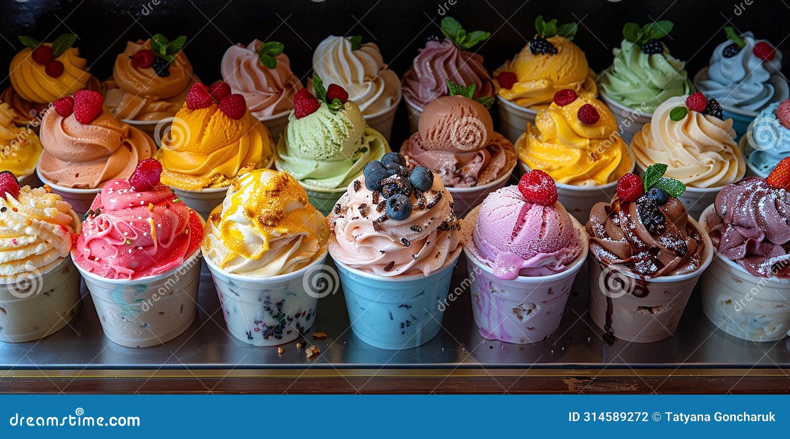 Multi-colored Ice Cream with Different Flavors Stock Illustration ...