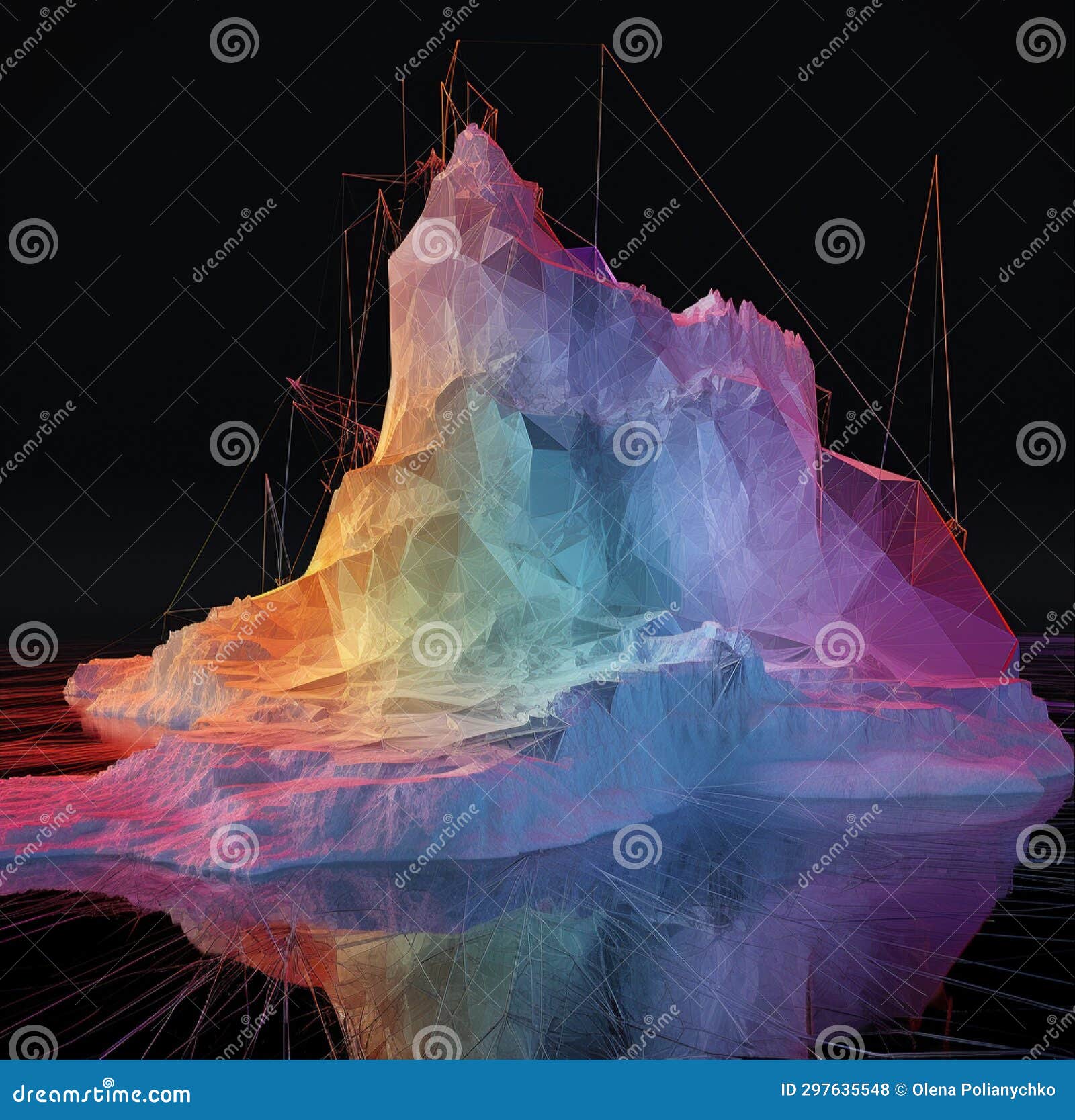 Multi-colored Iceberg in Rainbow Colors Stock Illustration ...