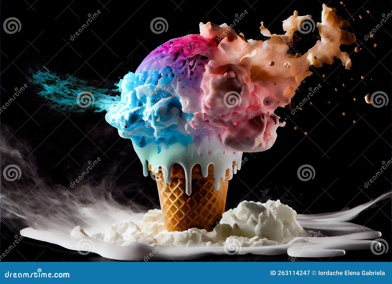Multi Colored Icecream Splash Stock Image - Image of healthy, eating ...