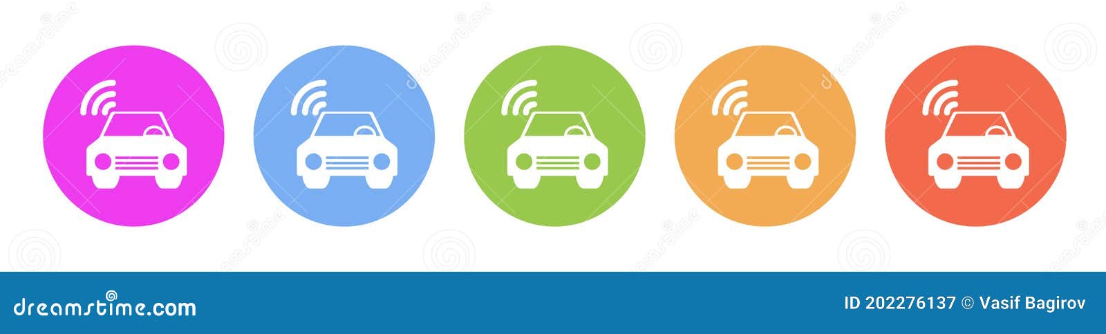 Multi Colored Icon Car Smart. Button Banner Round Badge Interface for ...