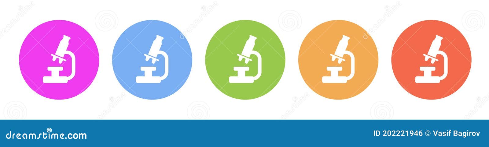 Multi Colored Icon Microscope. Button Banner Round Badge Interface for ...