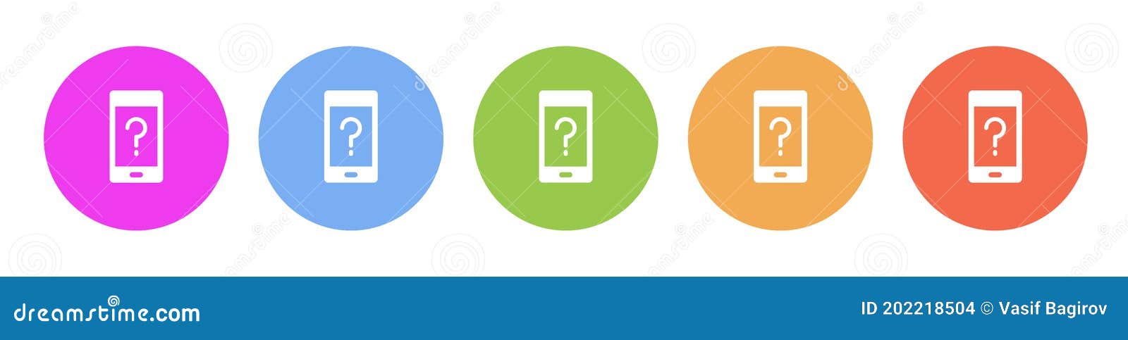 Multi Colored Icon Phone Help. Button Banner Round Badge Interface for ...
