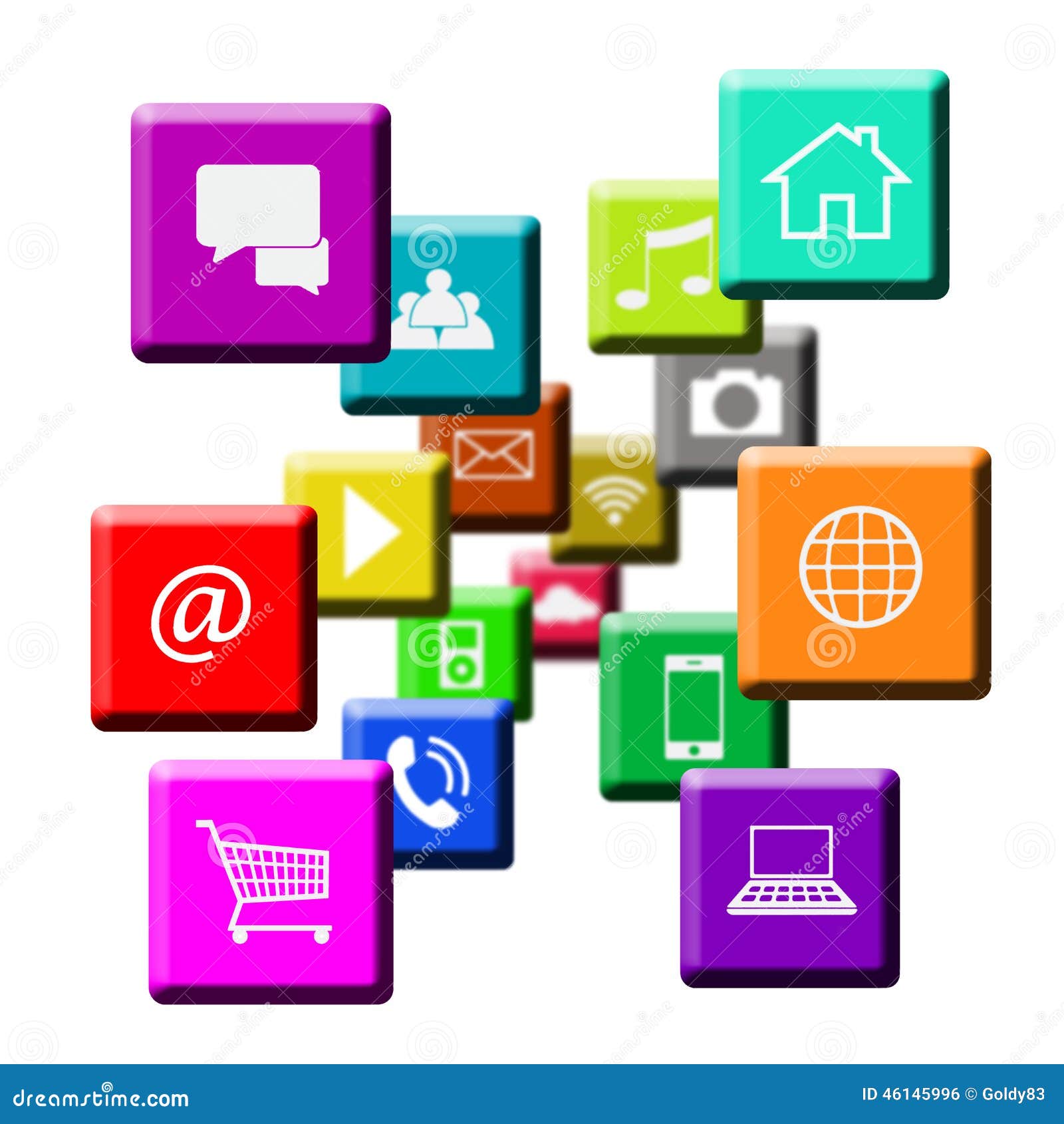 Multi Colored Icons stock illustration. Illustration of color - 46145996