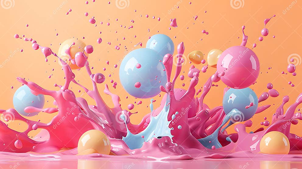 Multi-colored Inflatable Balloons with Splashes of Paint Stock Image ...