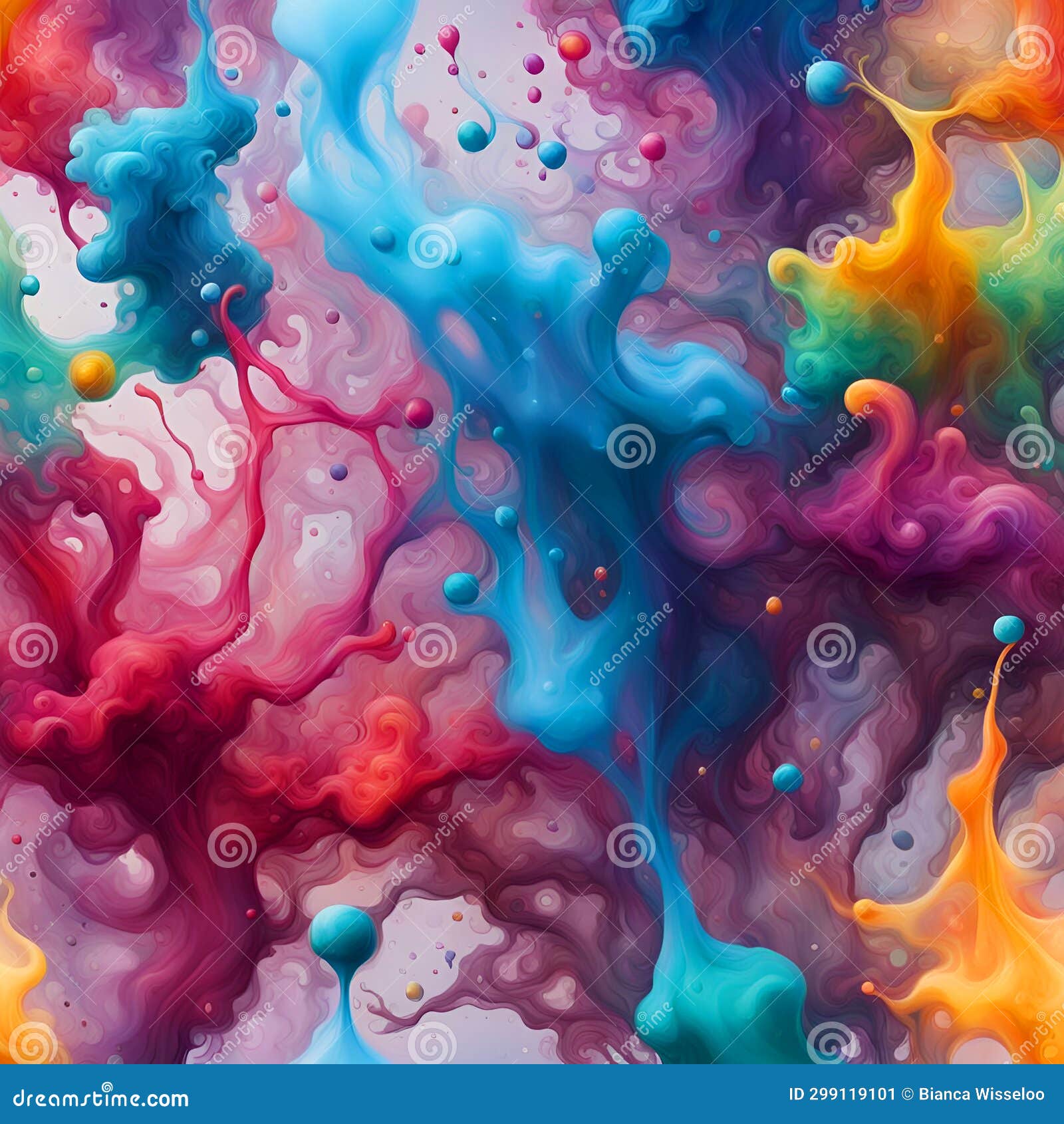 Multi Colored Ink Splashes in Water Stock Illustration - Illustration ...