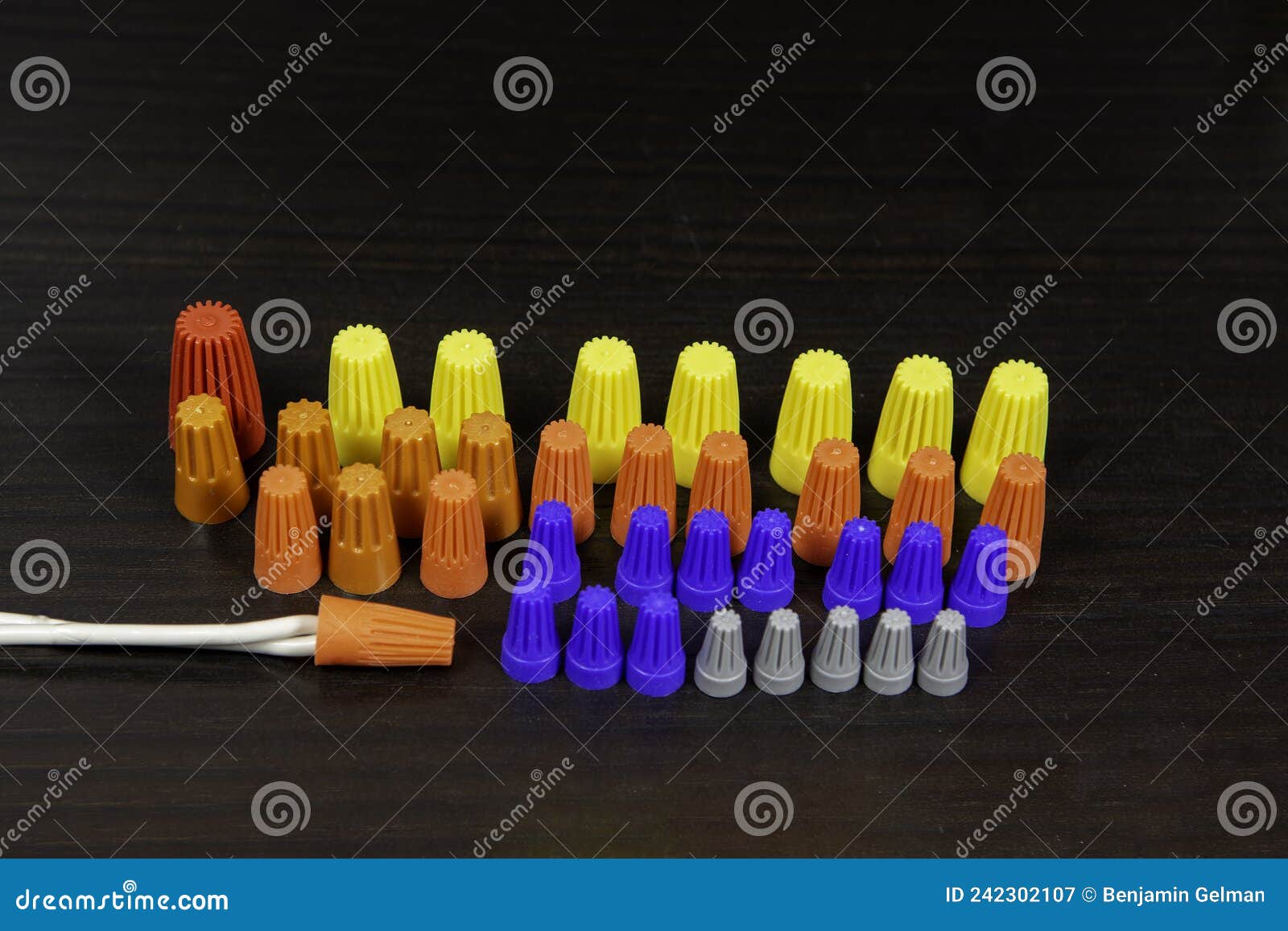 Multi-colored Insulators for Bare Wire Ends Stock Image - Image of ...