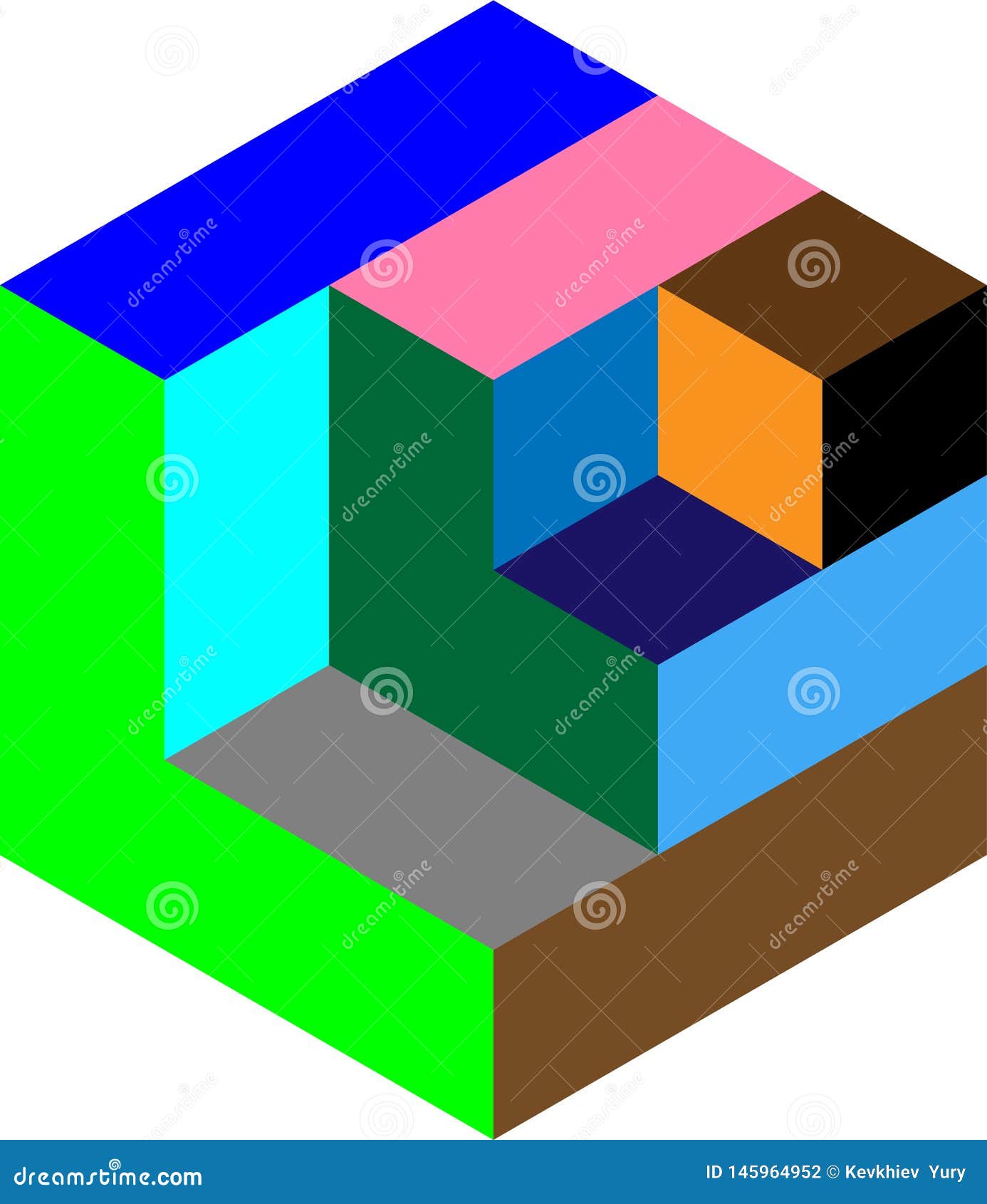 Multi Colored Isometric Cube Vector Stock Vector - Illustration of ...