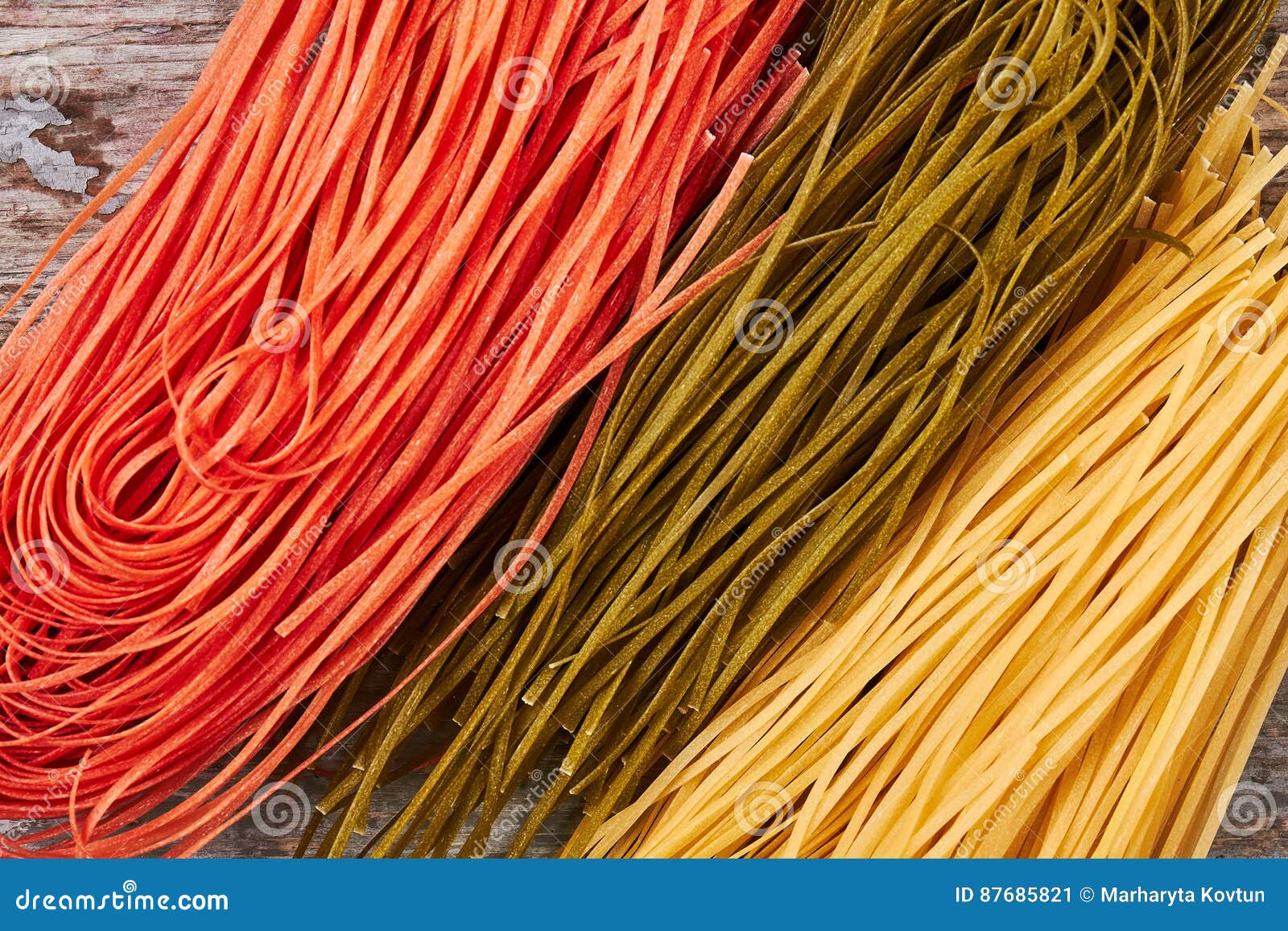 Multi-colored Italian Spaghetti Close-up. Stock Image - Image of ...