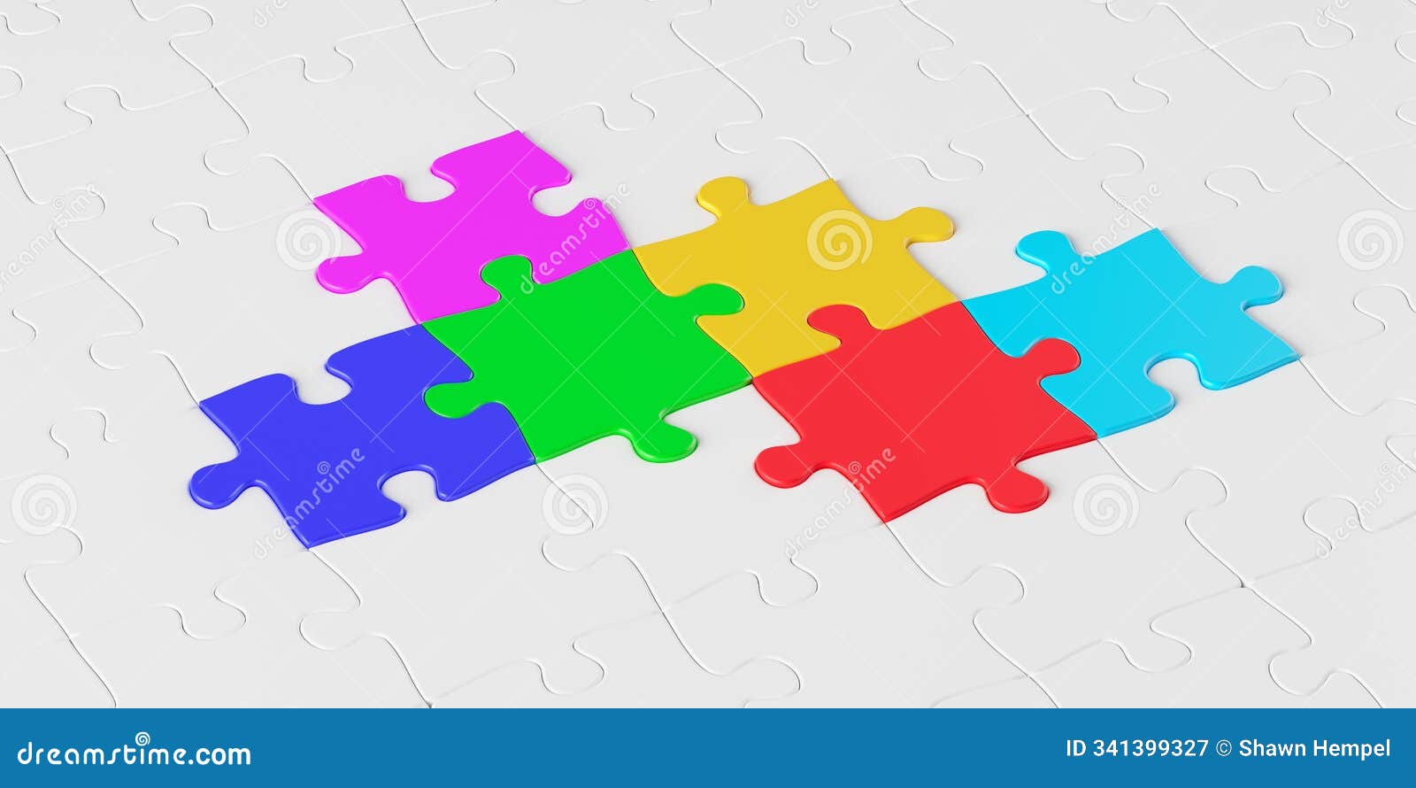 Multi Colored Jigsaw Puzzle Pieces in White Jigsaw Puzzle Background ...