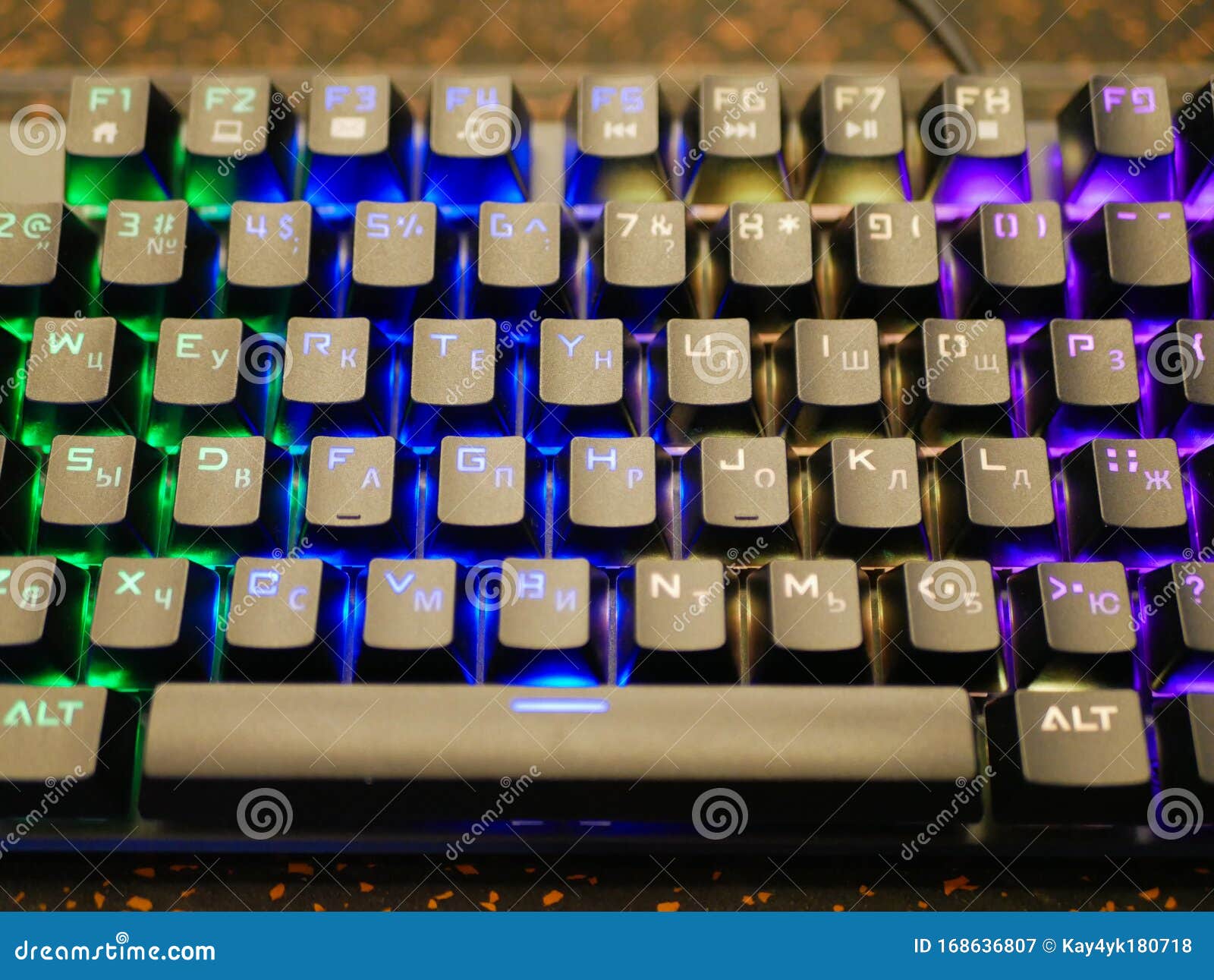 Multi-colored Keyboard. Mechanical Keys Stock Image - Image of color ...
