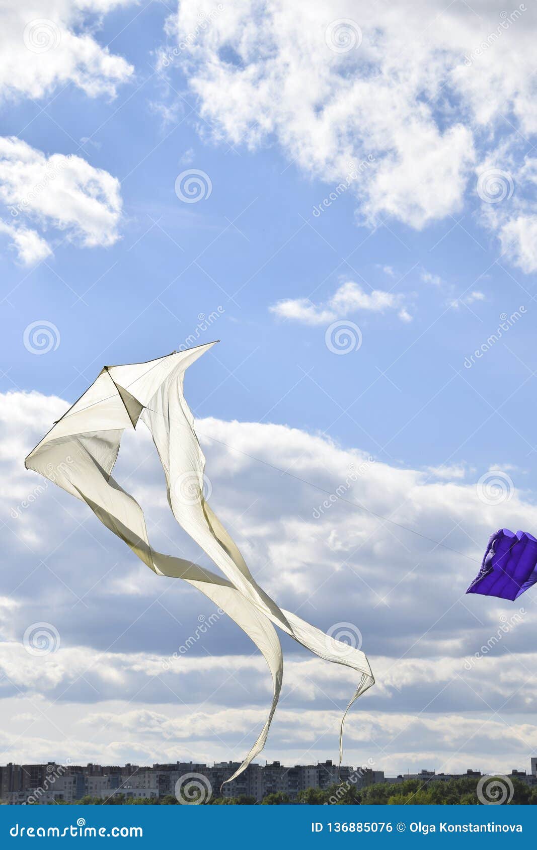 Multi Colored Kites in the Blue Sky Stock Photo - Image of stained ...