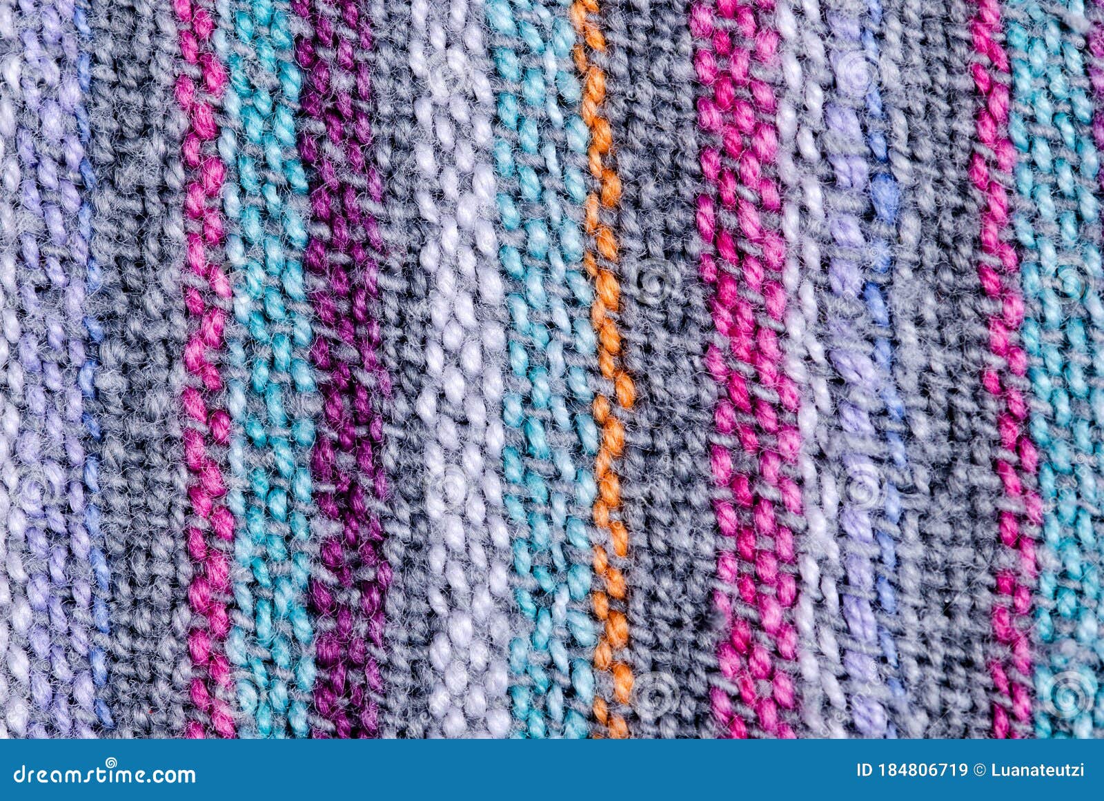 Multi Colored Knitted Fabric with Horizontal Stripes. Stock Image ...