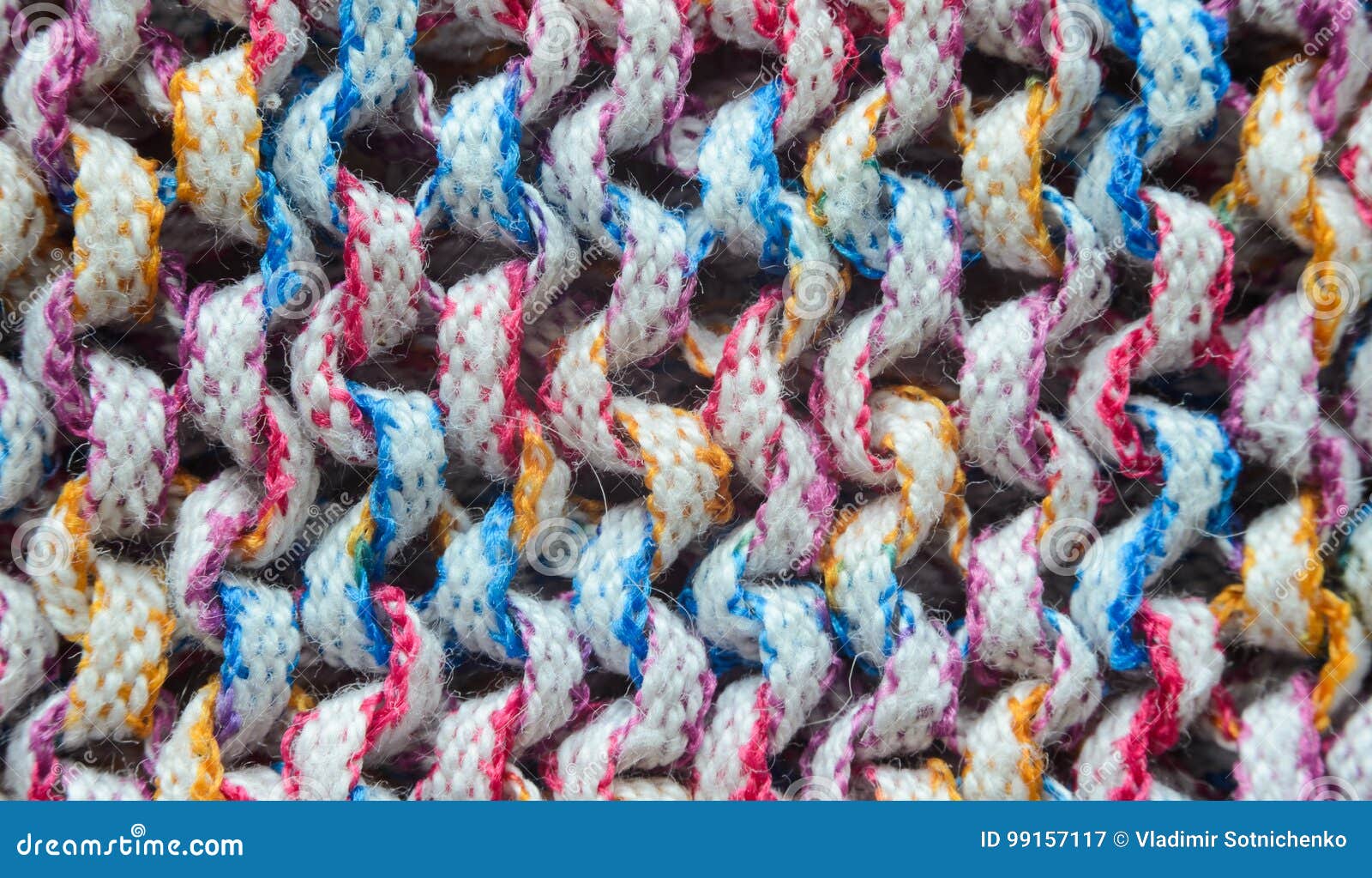 Multi-colored Knitted Fabric. Stock Image - Image of comfort, blue ...