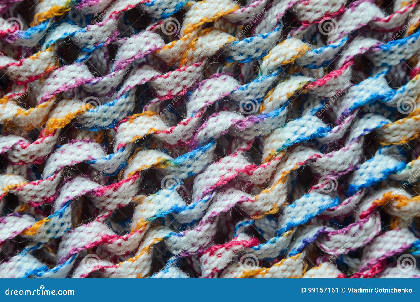 Multi-colored Knitted Fabric. Stock Image - Image of design, needlework ...