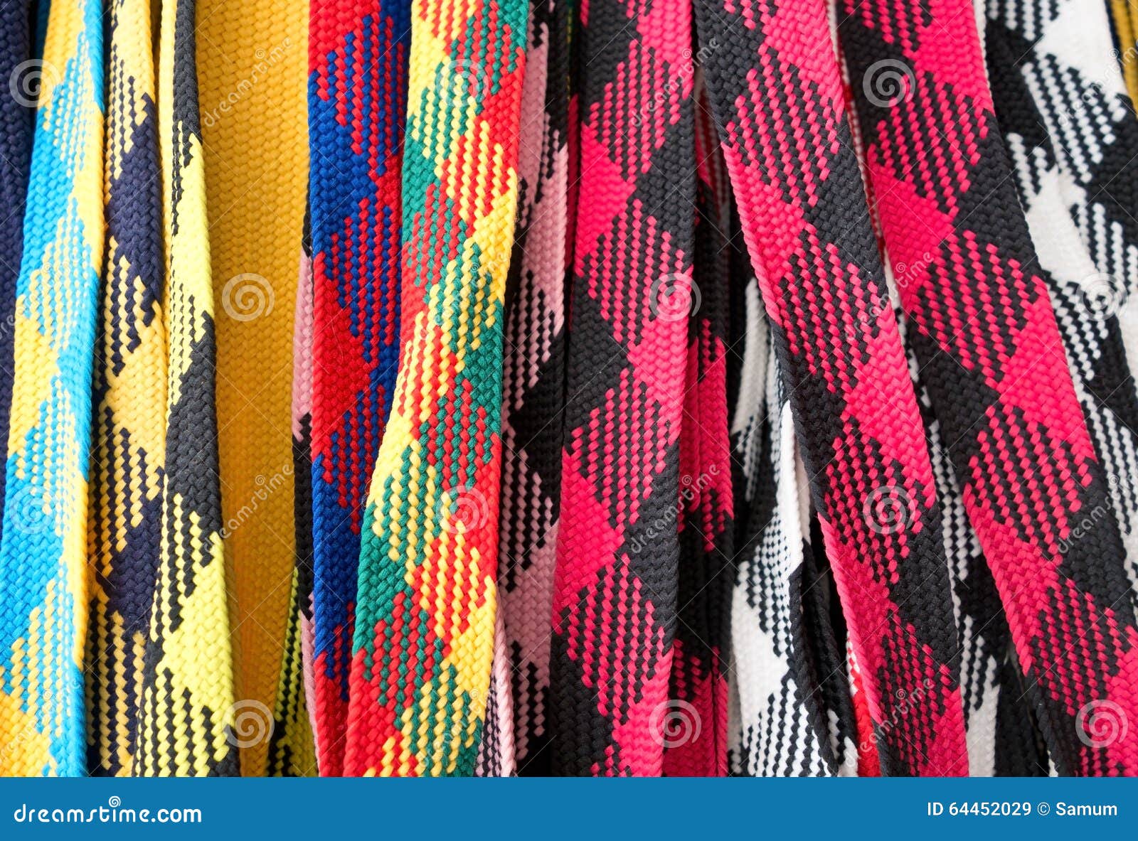 The multi-colored laces stock image. Image of black, palette - 64452029
