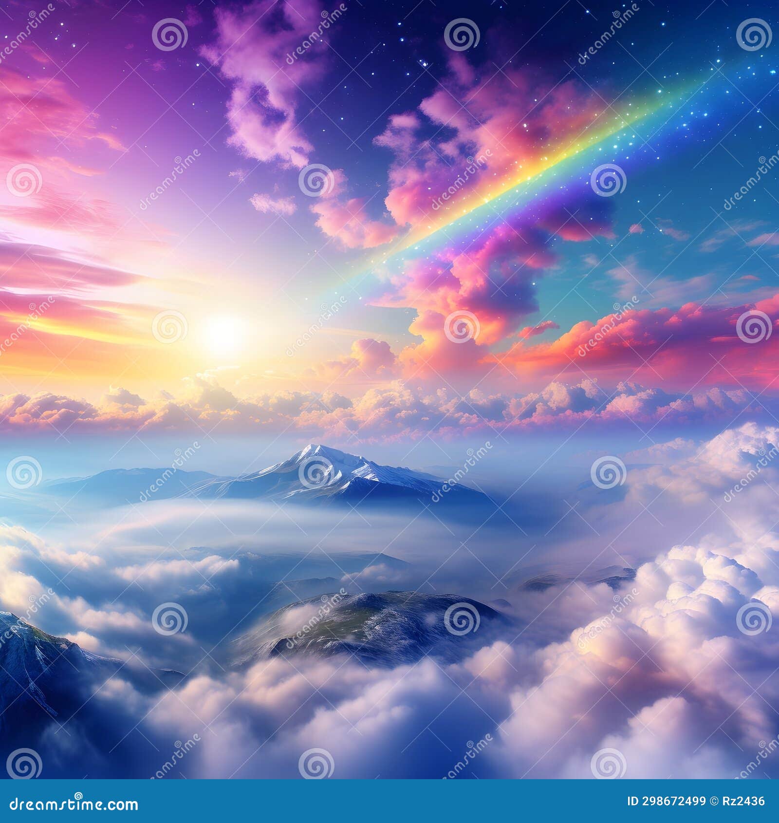 Multi Colored Landscape. AI Generated Stock Illustration - Illustration ...