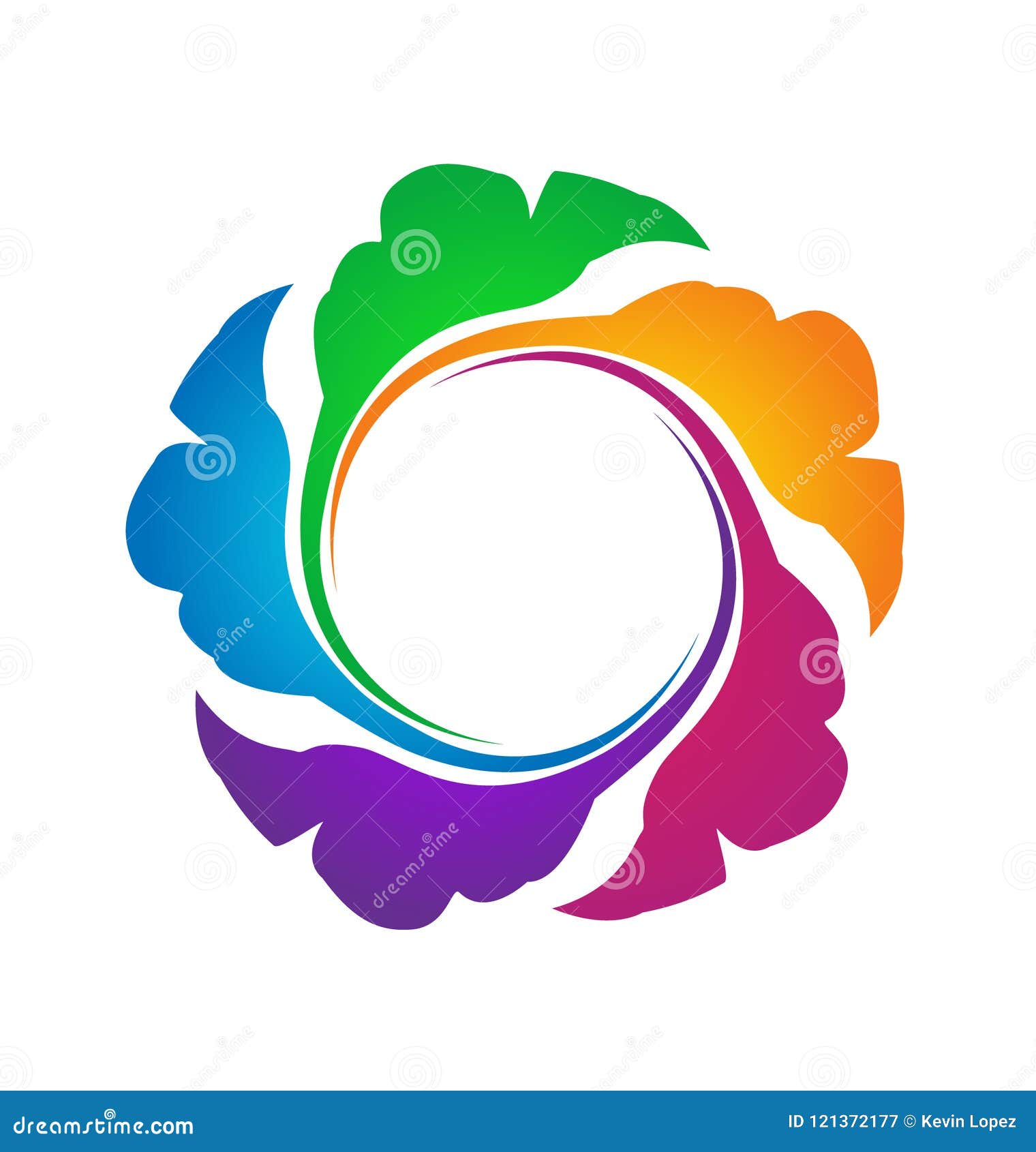 Multi-colored Leafs Together Logo Stock Vector - Illustration of ...