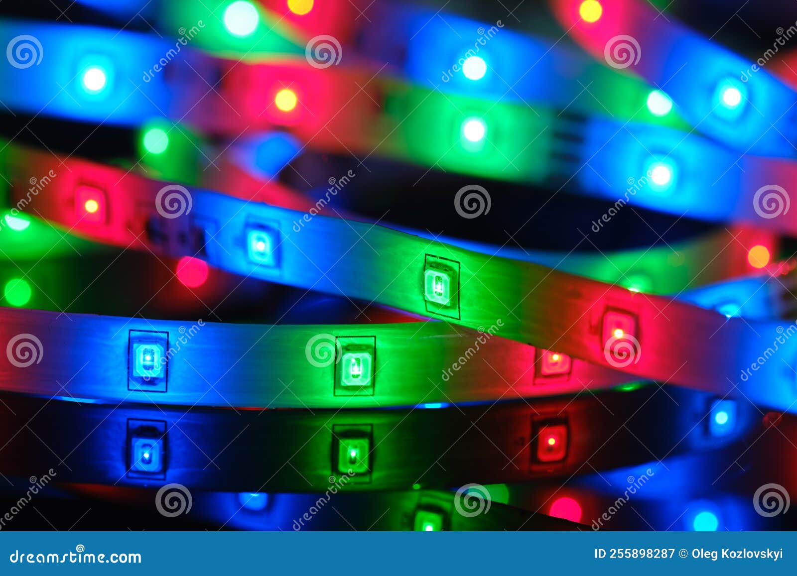 Multi-colored Led Strip Background. Backdrop for Design Stock Image ...