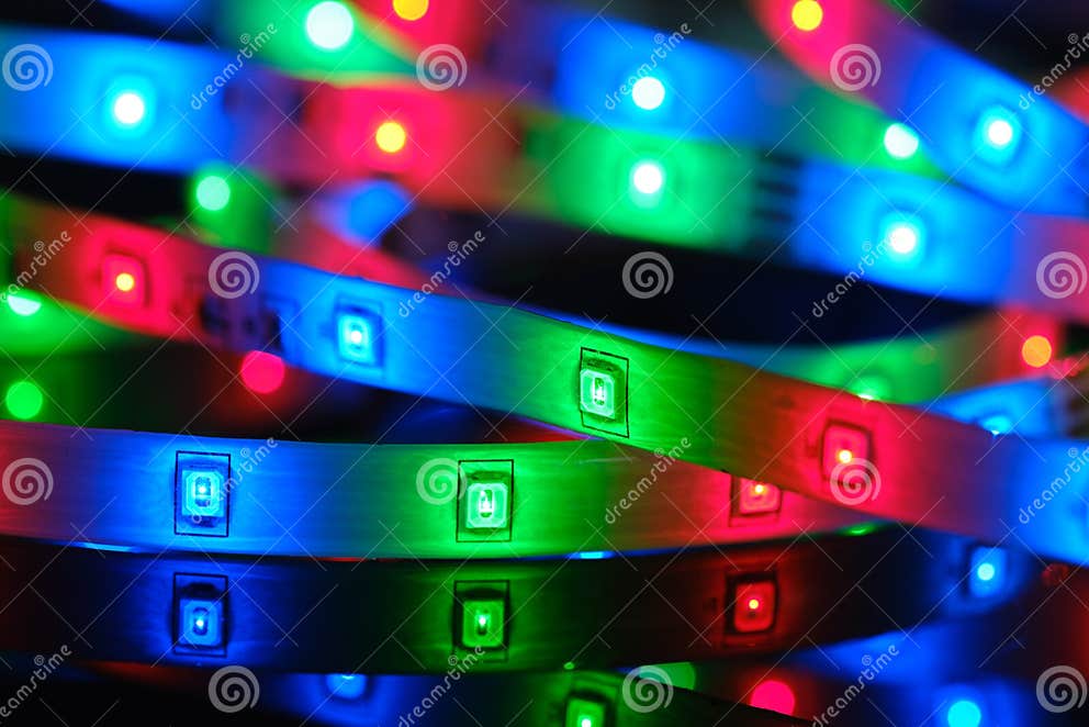 Multi-colored Led Strip Background. Backdrop for Design Stock Image ...