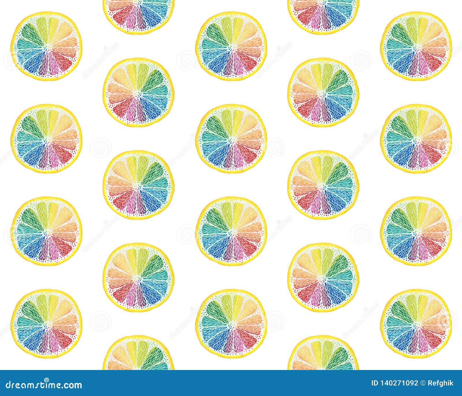 Multi-colored Lemon Slices Pattern Stock Illustration - Illustration of ...