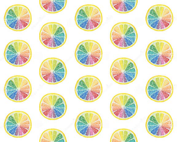 Multi-colored Lemon Slices Pattern Stock Illustration - Illustration of ...