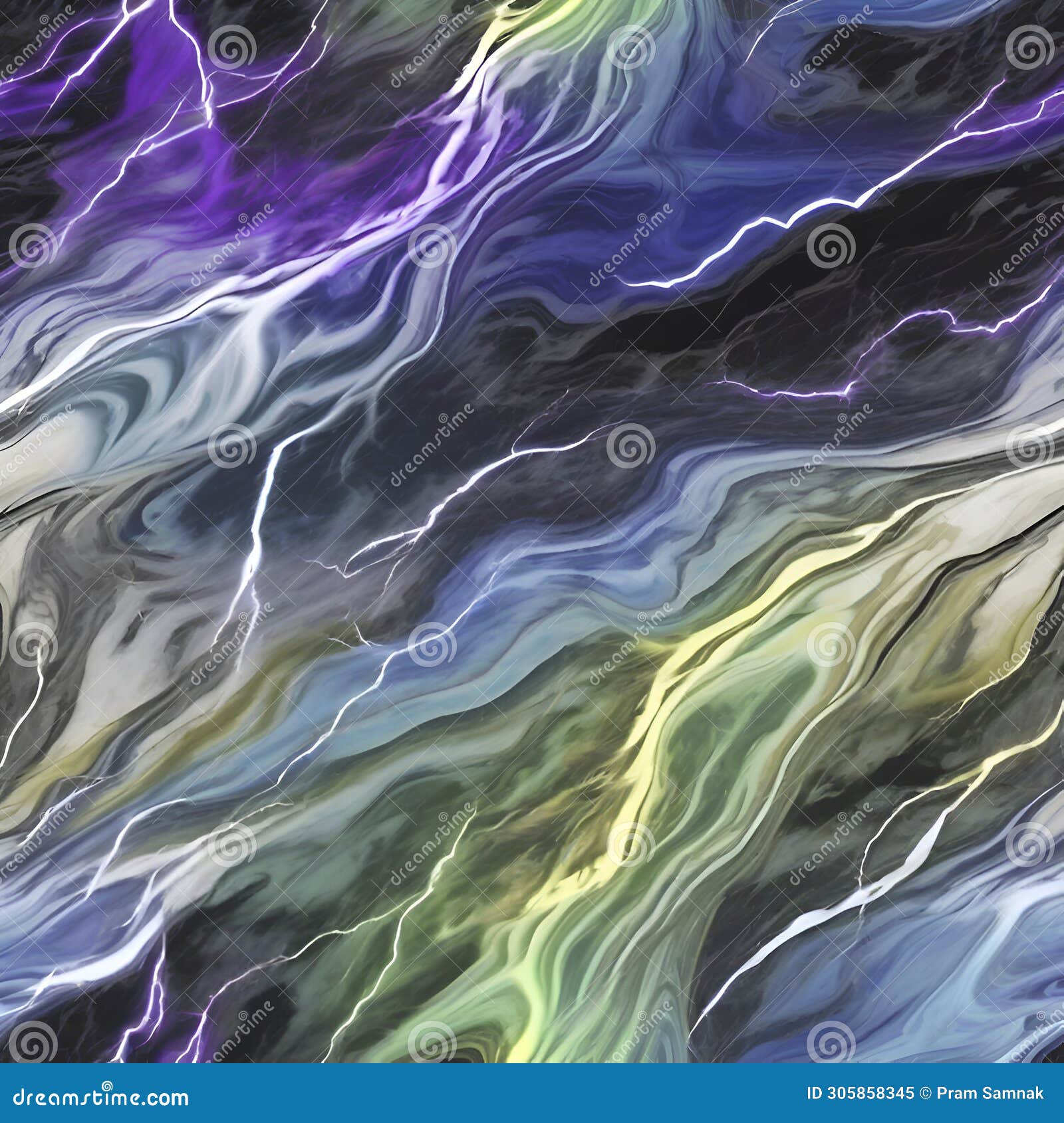Multi-colored Lightning Pattern Marble. Generative AI. Stock ...
