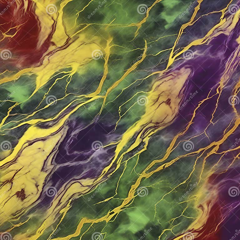 Multi-colored Lightning Pattern Marble. Generative AI. Stock ...