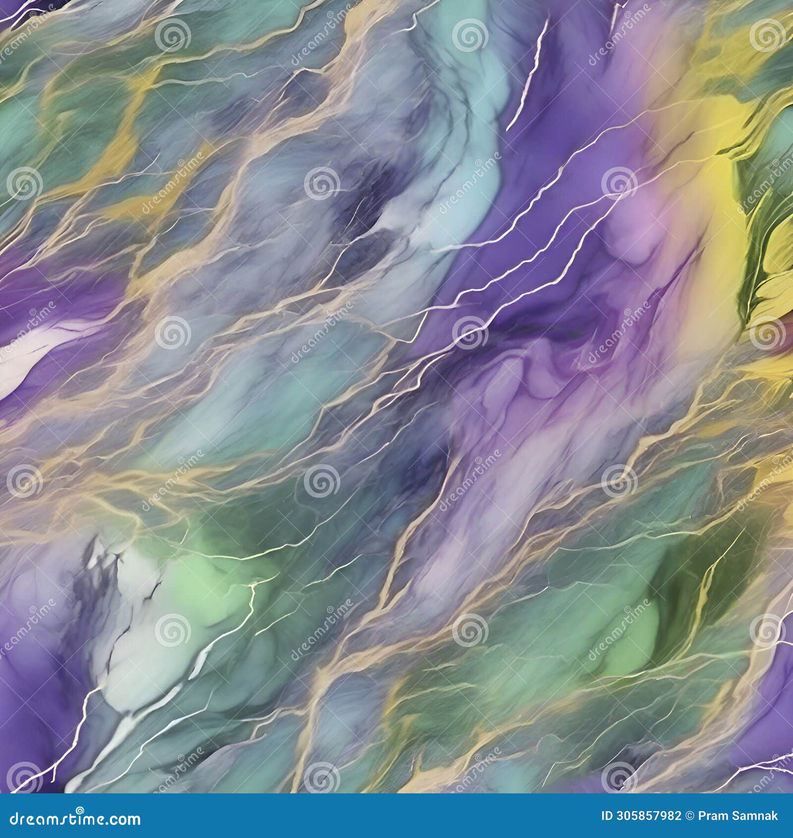 Multi-colored Lightning Pattern Marble. Generative AI. Stock ...