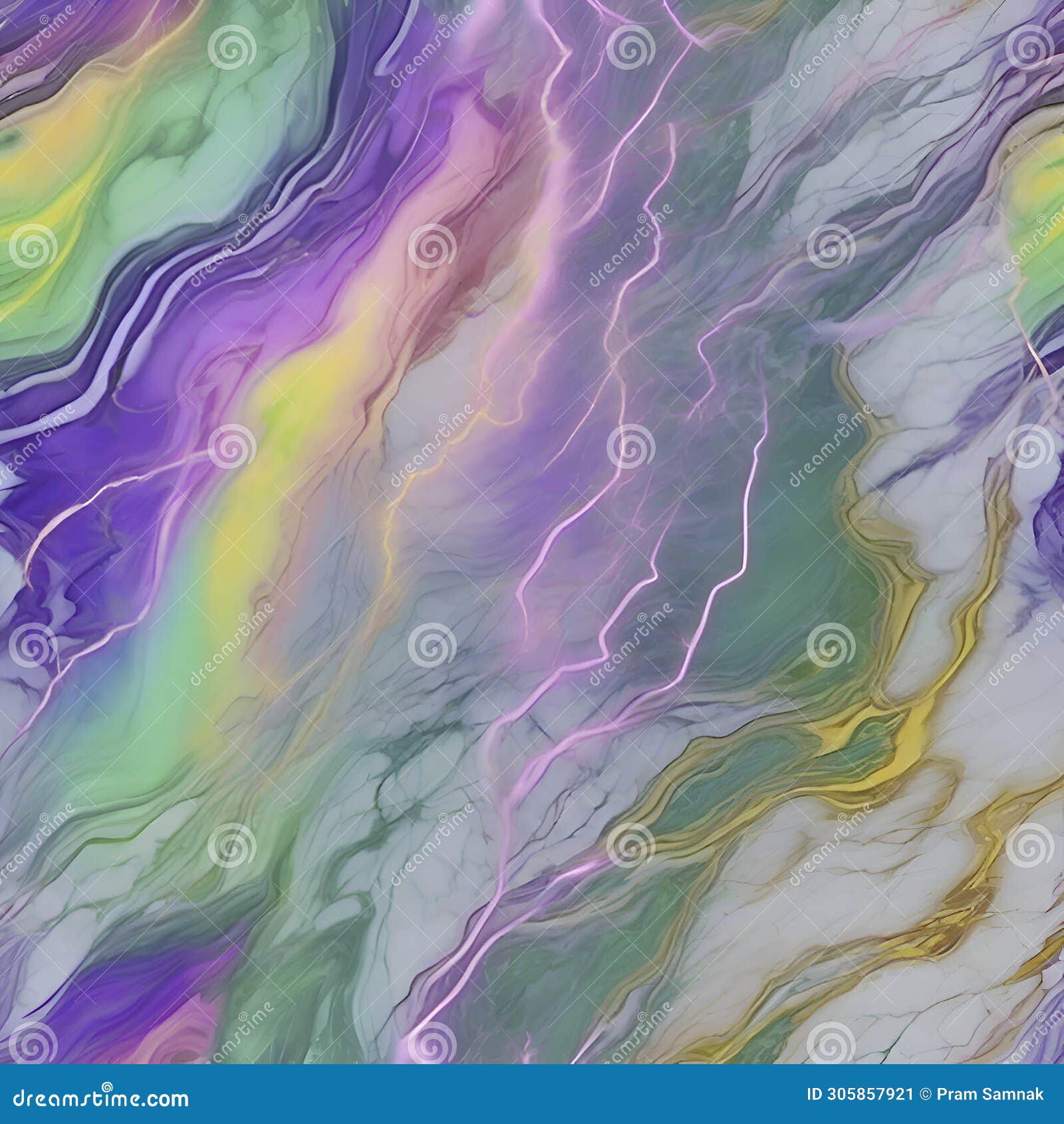 Multi-colored Lightning Pattern Marble. Generative AI. Stock ...