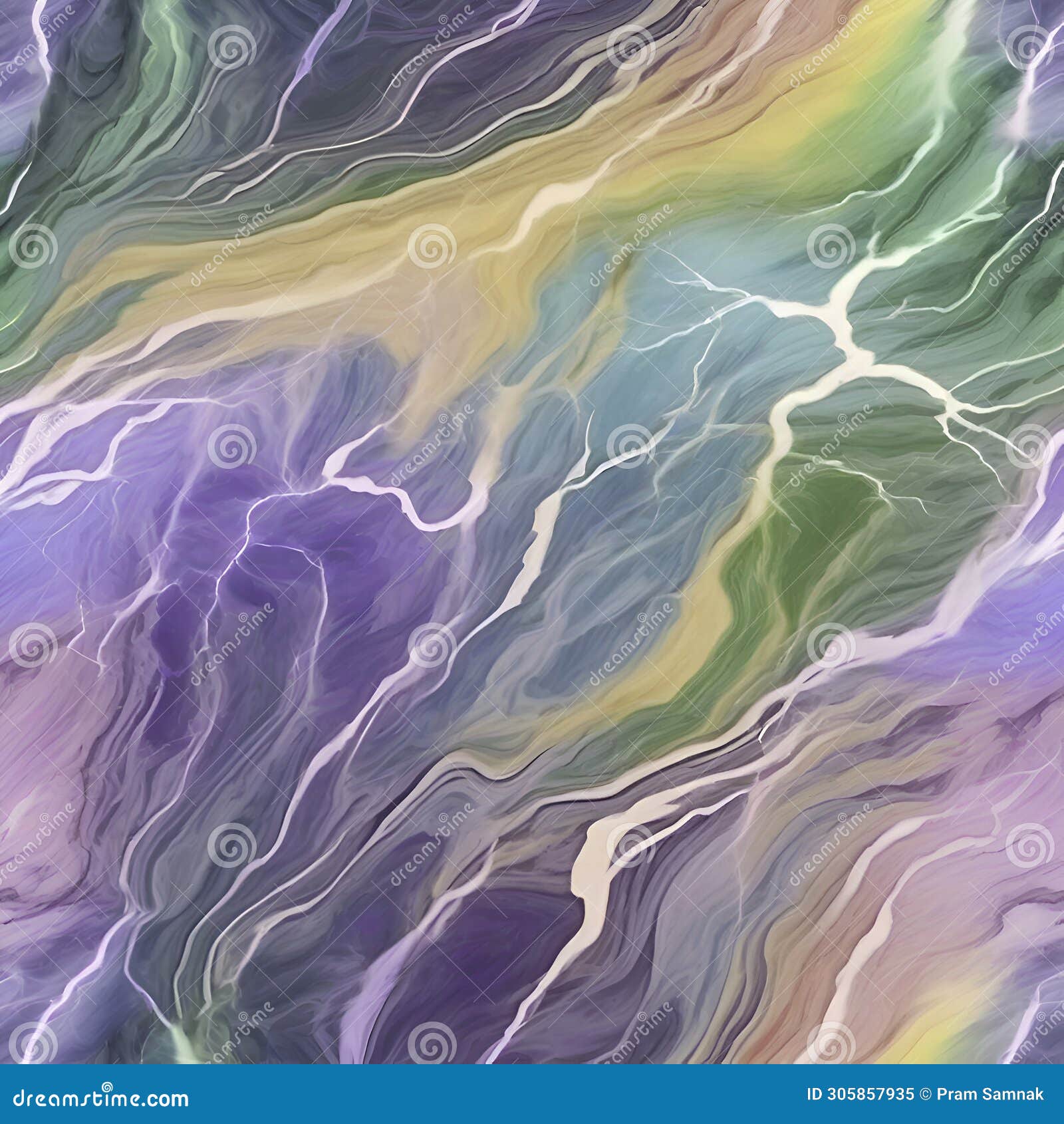 Multi-colored Lightning Pattern Marble. Generative AI. Stock ...