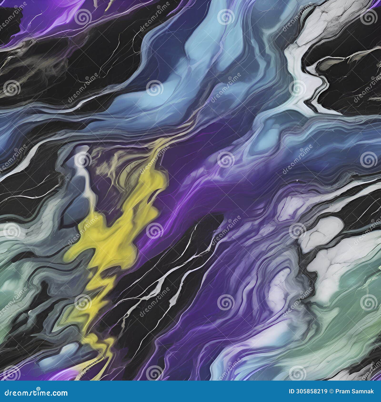Multi-colored Lightning Pattern Marble. Generative AI. Stock ...