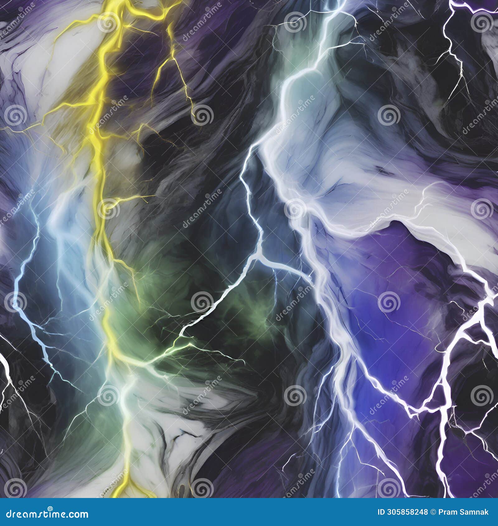 Multi-colored Lightning Pattern Marble. Generative AI. Stock ...