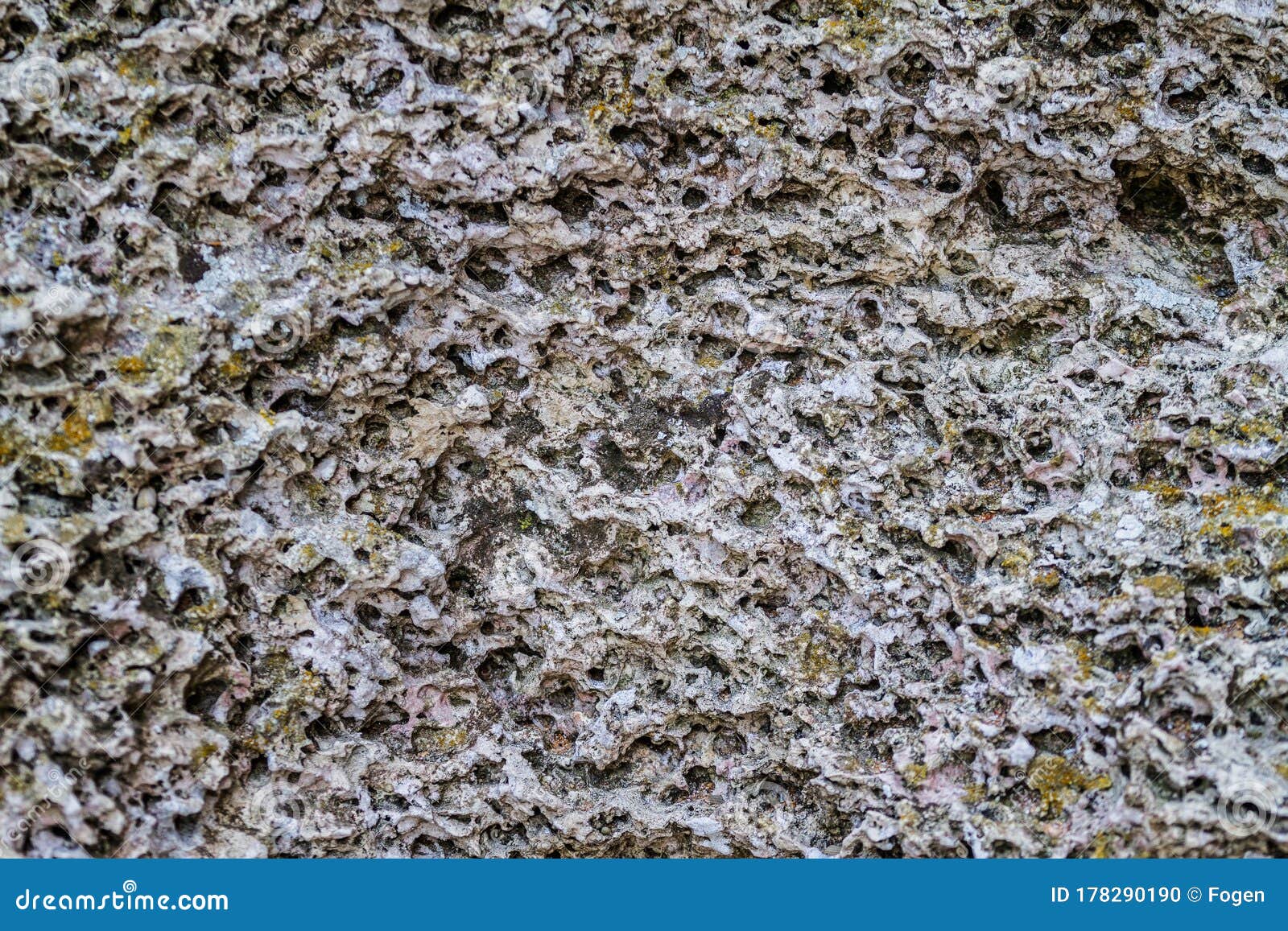 Multi-colored Limestone Covered with Moss and Lichen Stock Photo ...