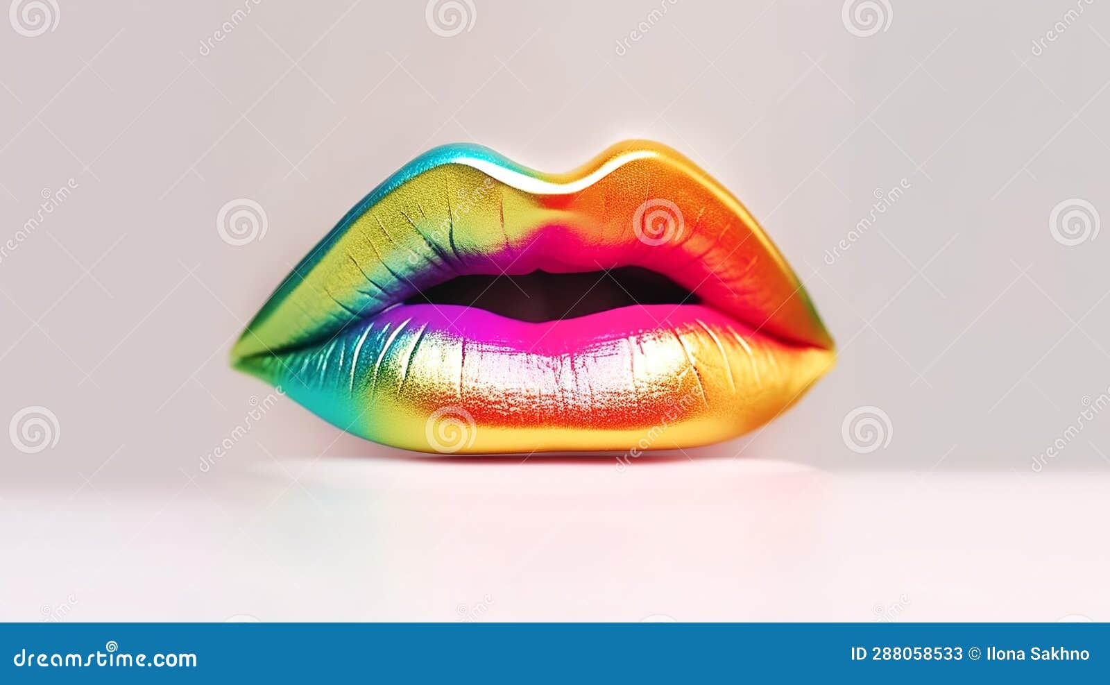 Multi-colored Lips on a White Stock Illustration - Illustration of ...
