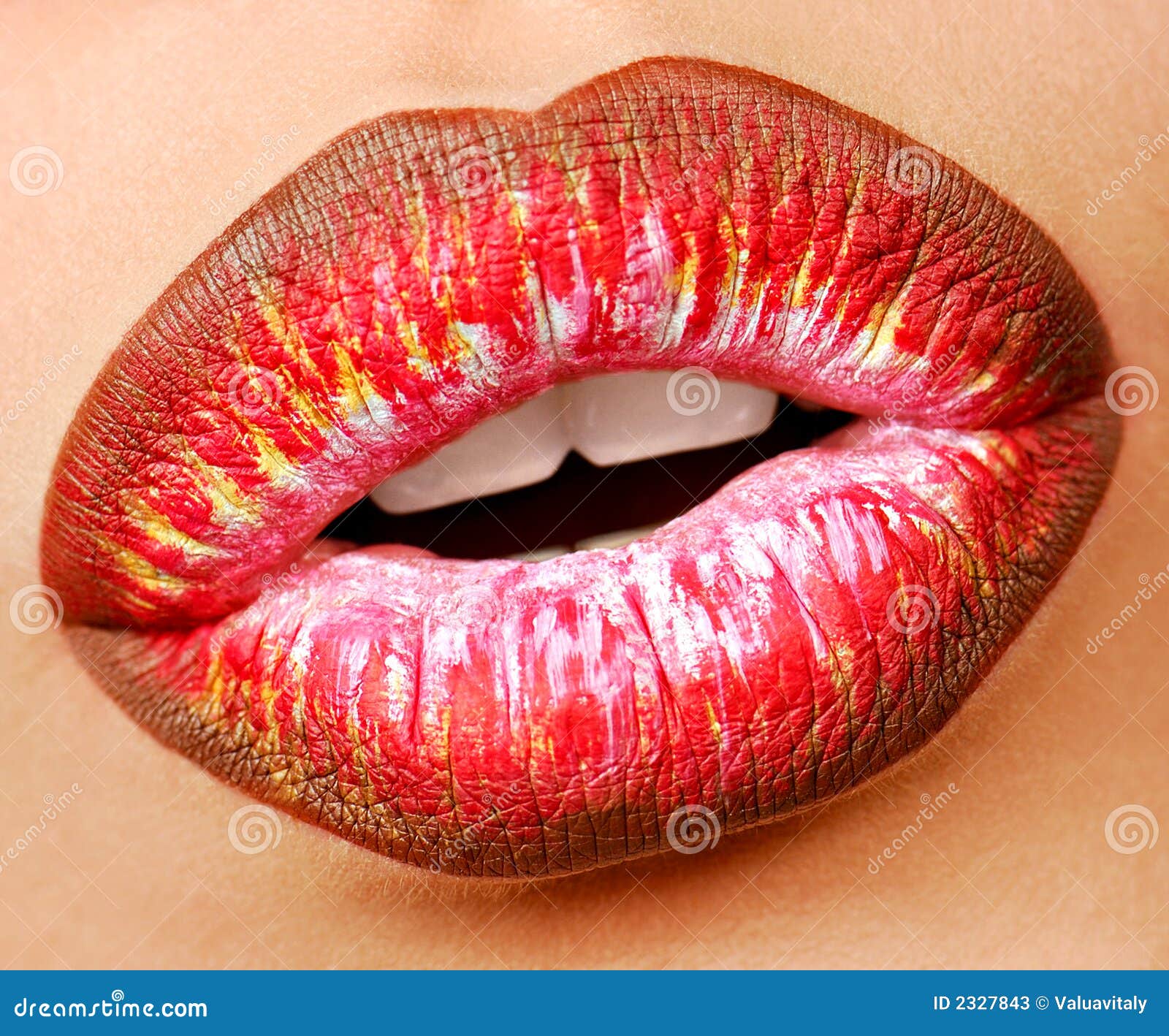Multi Colored Lipstick. Close- Stock Image - Image of girls, multi: 2327843