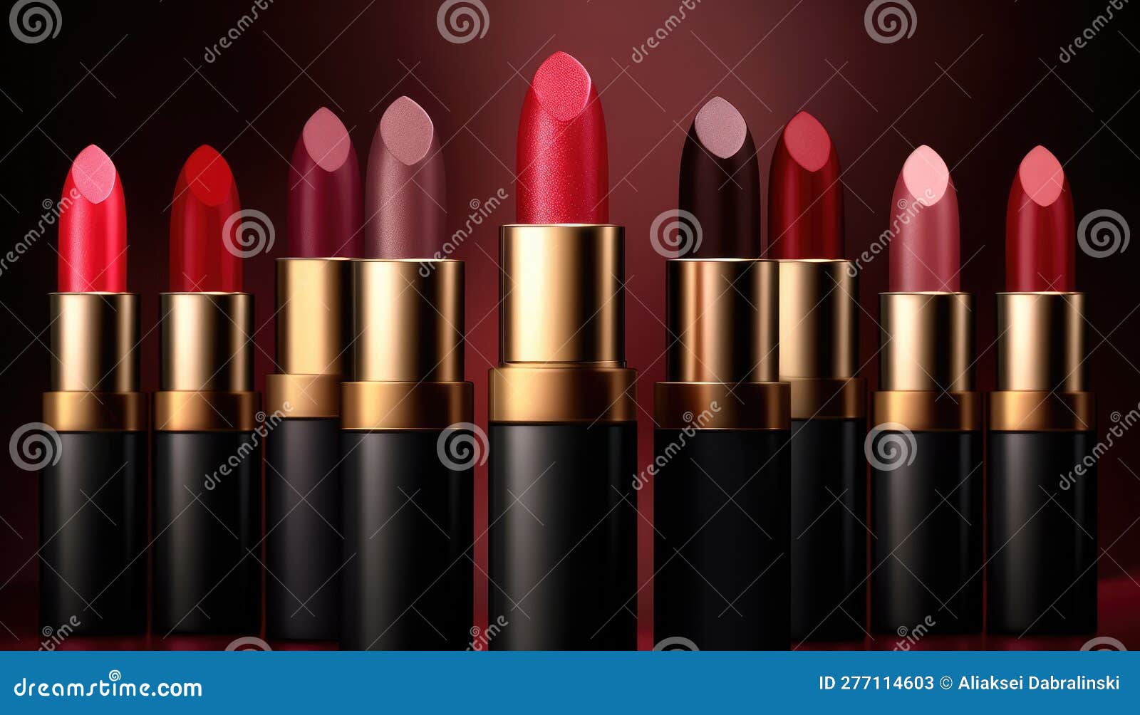 Multi-colored Lipsticks on a Dark Background in the Style of ...