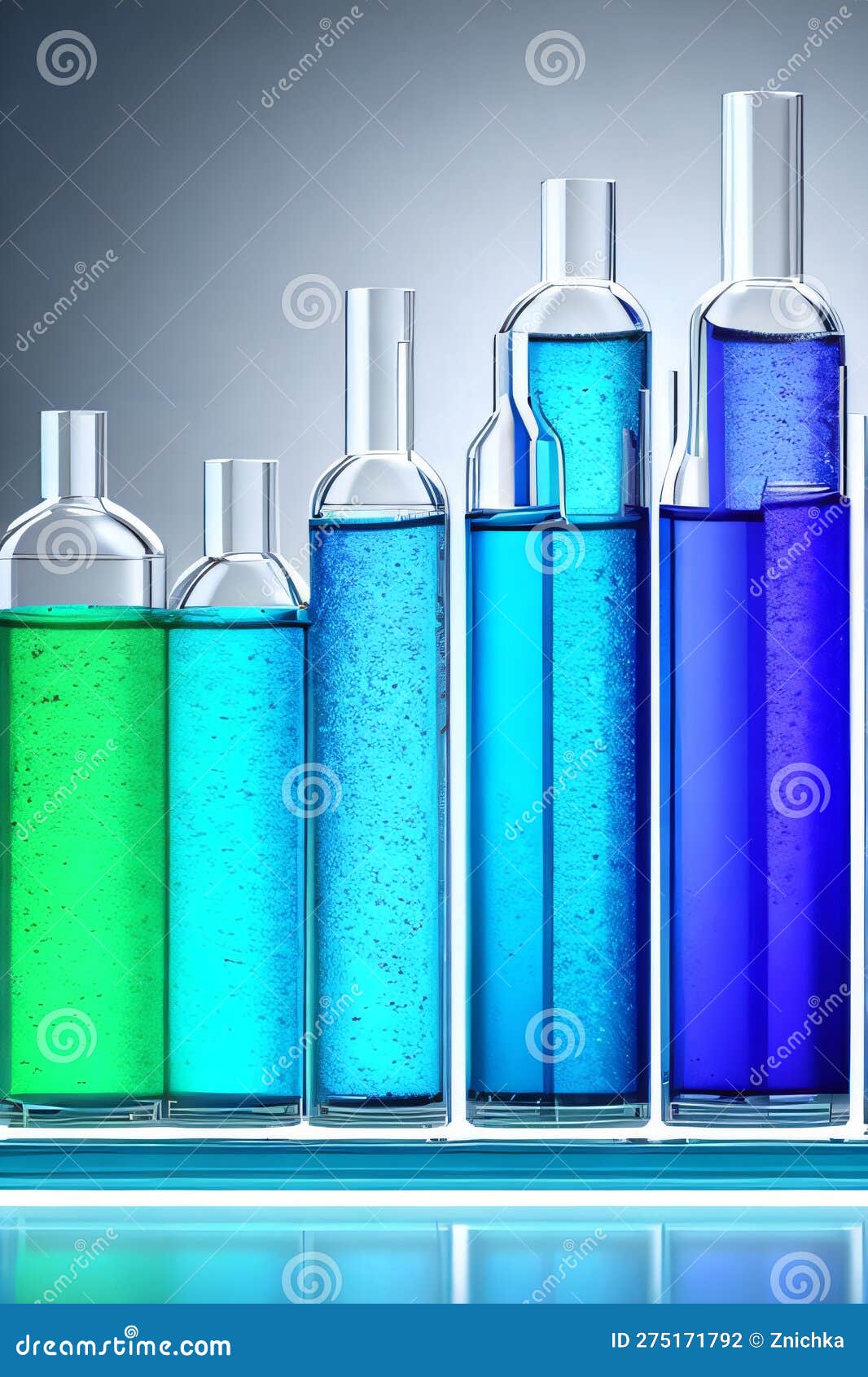 Various Liquids in Scientific Tubes in a Laboratory Environment Stock ...