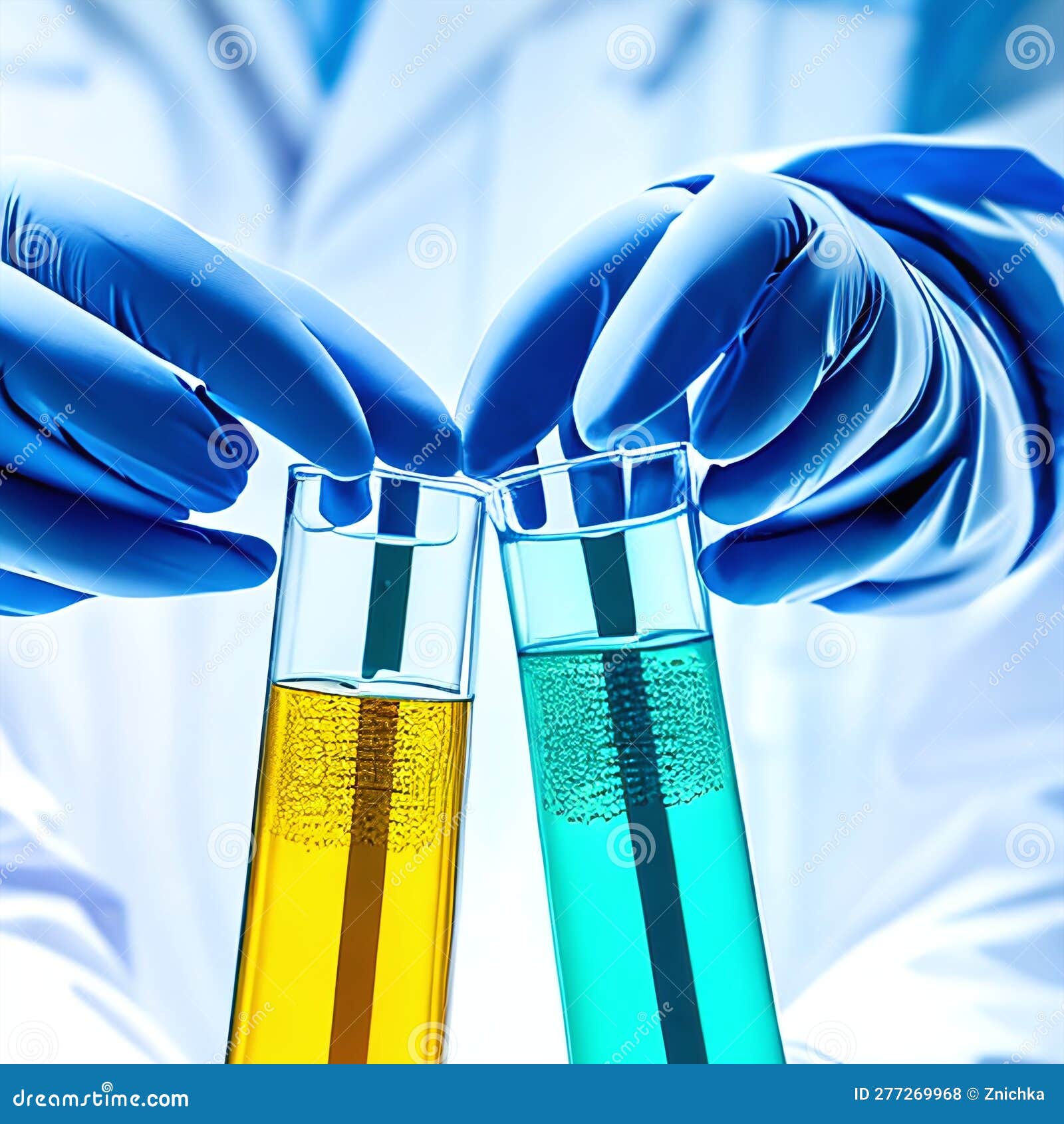 Scientific Tubes with Various Colored Fluids in a Modern Laboratory ...