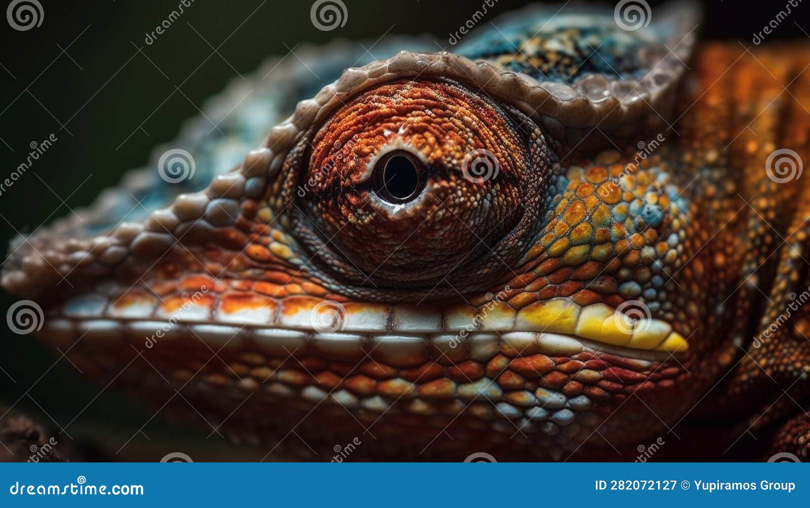 Multi Colored Lizard in Tropical Forest, Looking at Camera with ...